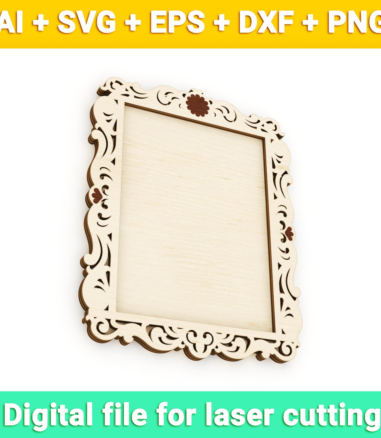 Wall photo frame vector for CNC svg vector file