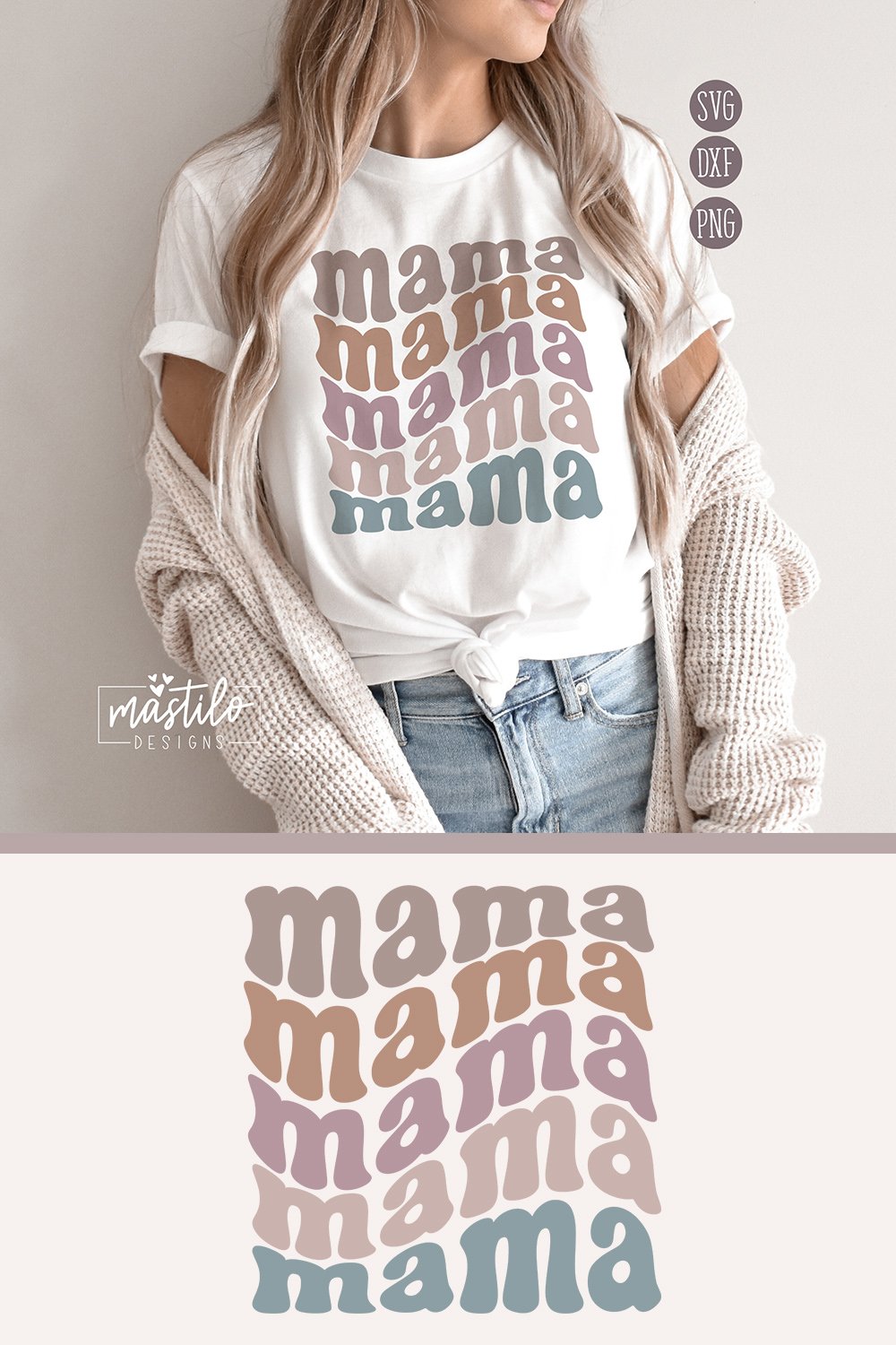 Mama SVG | Stacked Mama Svg