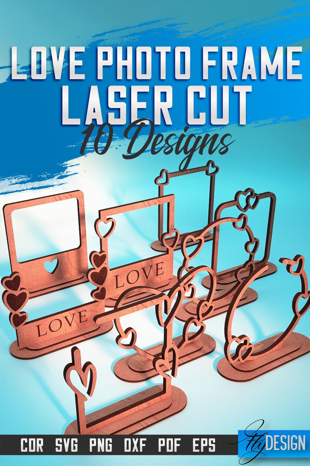 Love Photo Frame Laser Cut SVG Bundle| Wooden Love Frame SVG