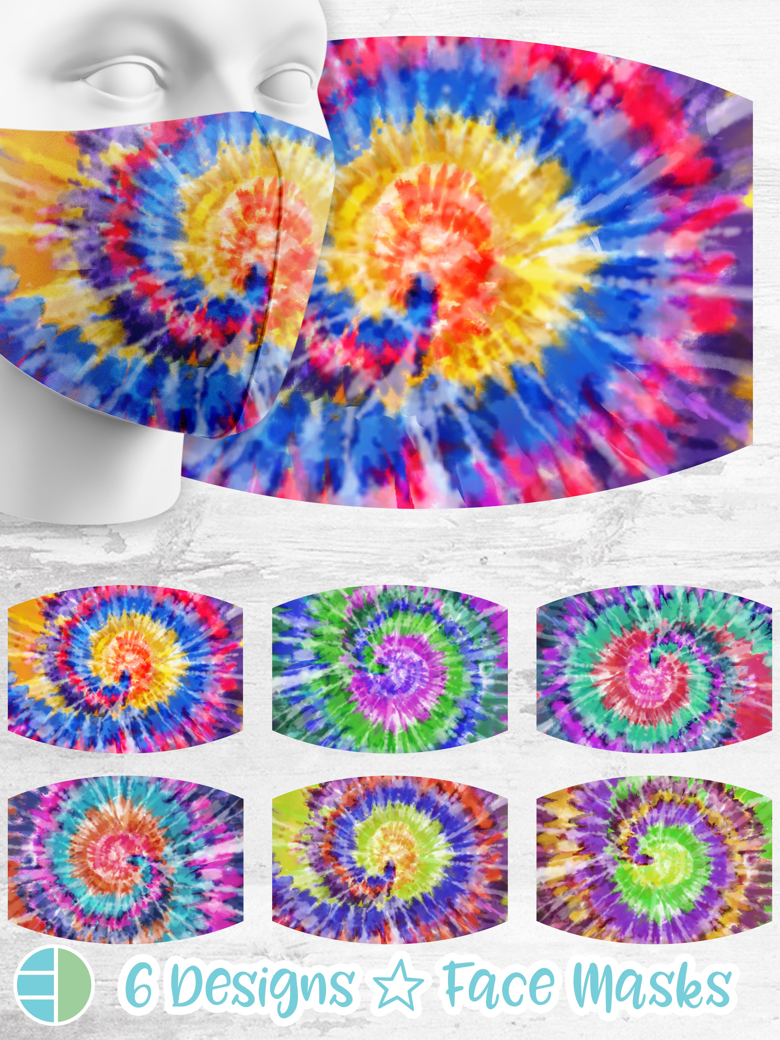 Tie Dye Mask | Sublimation Bundle Face Mask (1451445)