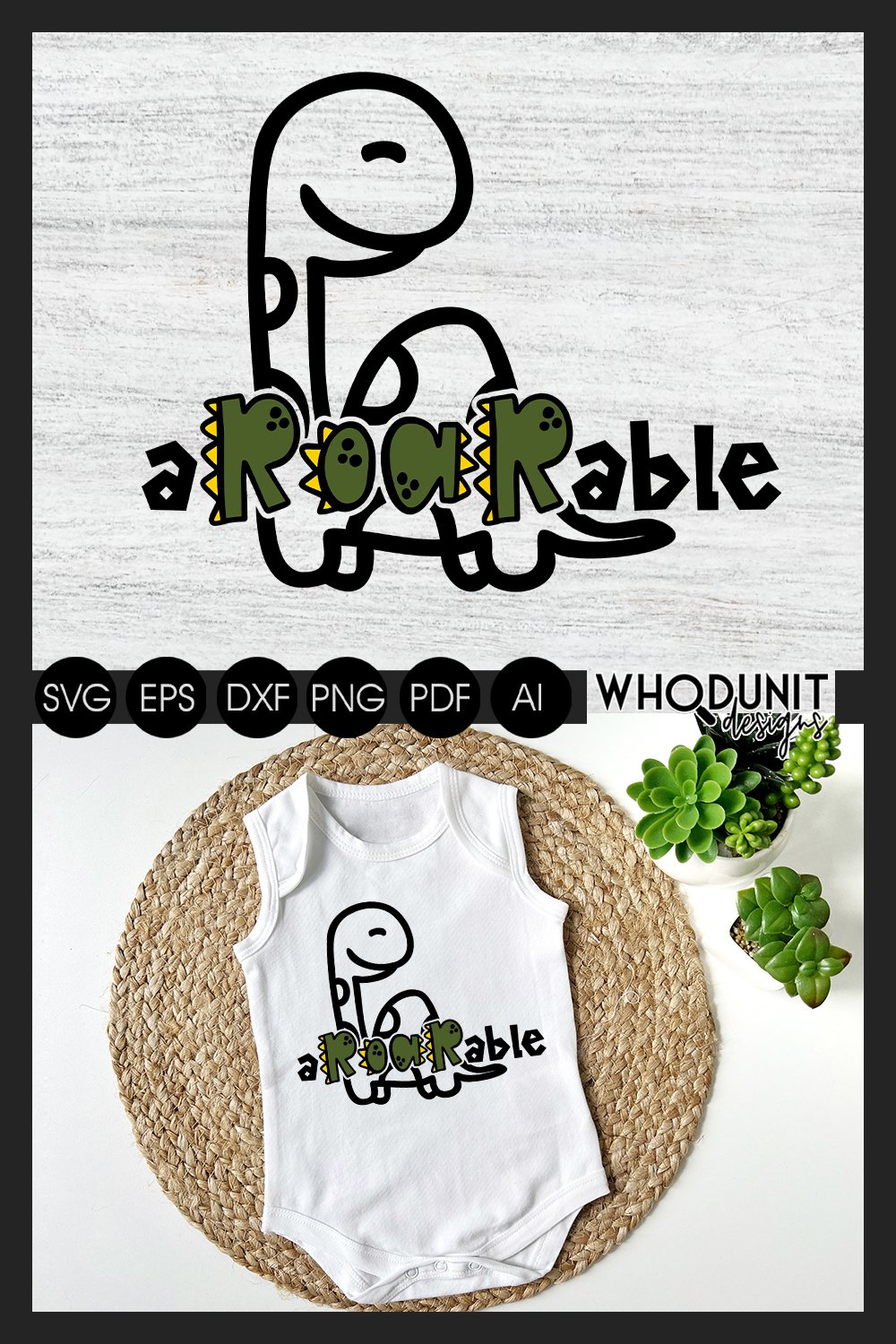 a-ROAR-able SVG | Dinosaur cut file | Cute Dino