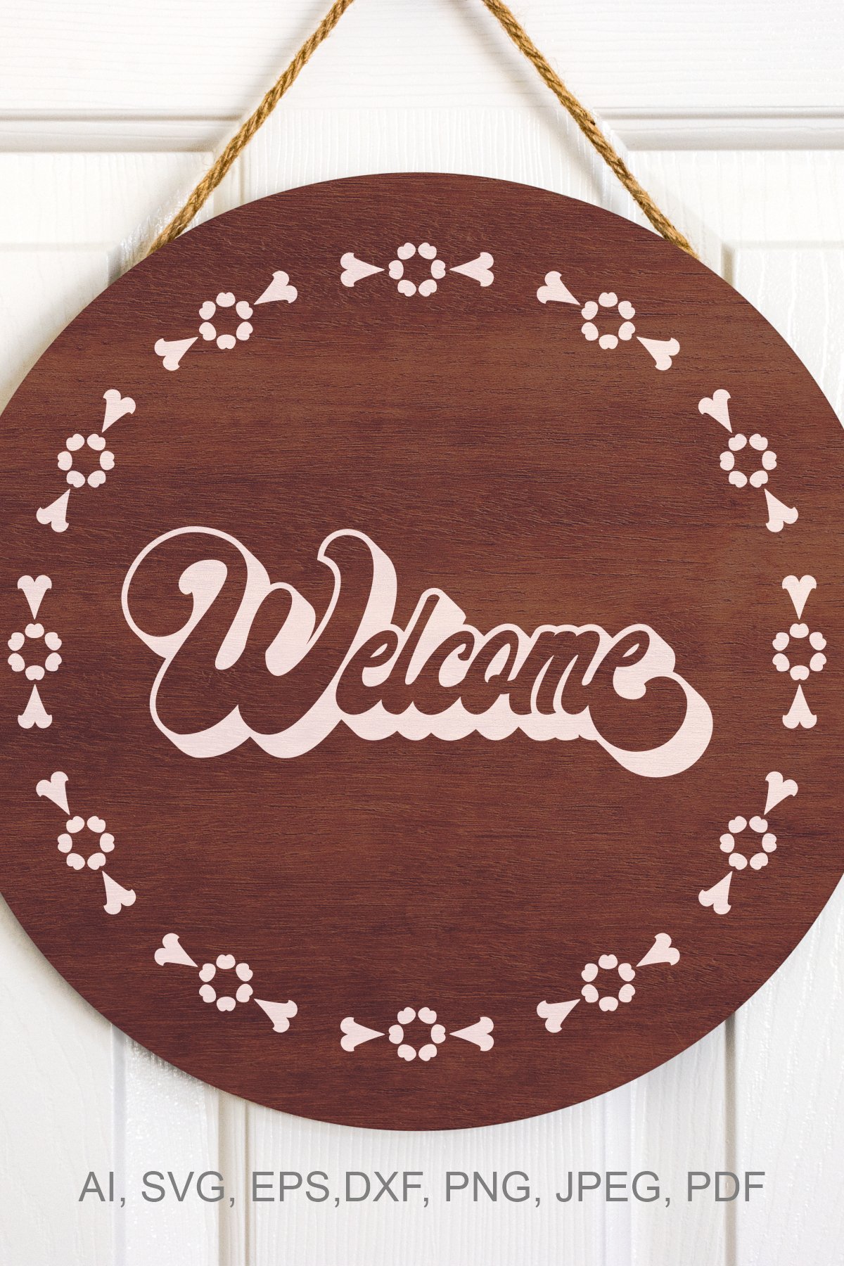 Round Welcome Design for Door and Wall Signs SVG