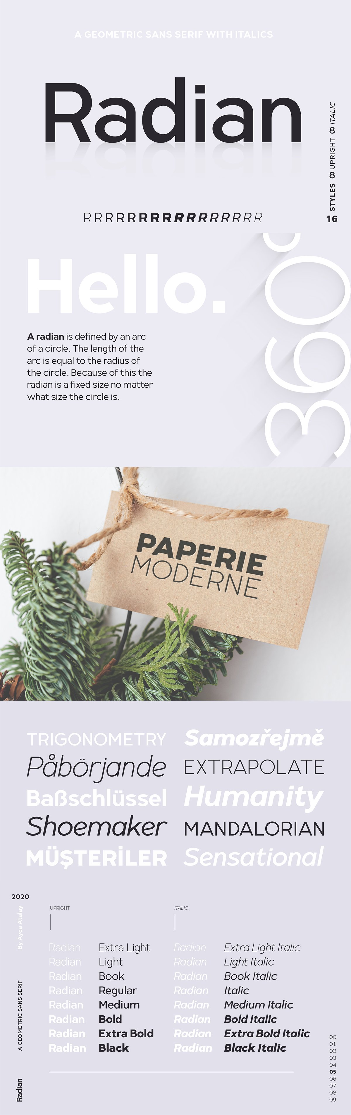 Radian | A Geometric Sans Serif Typeface