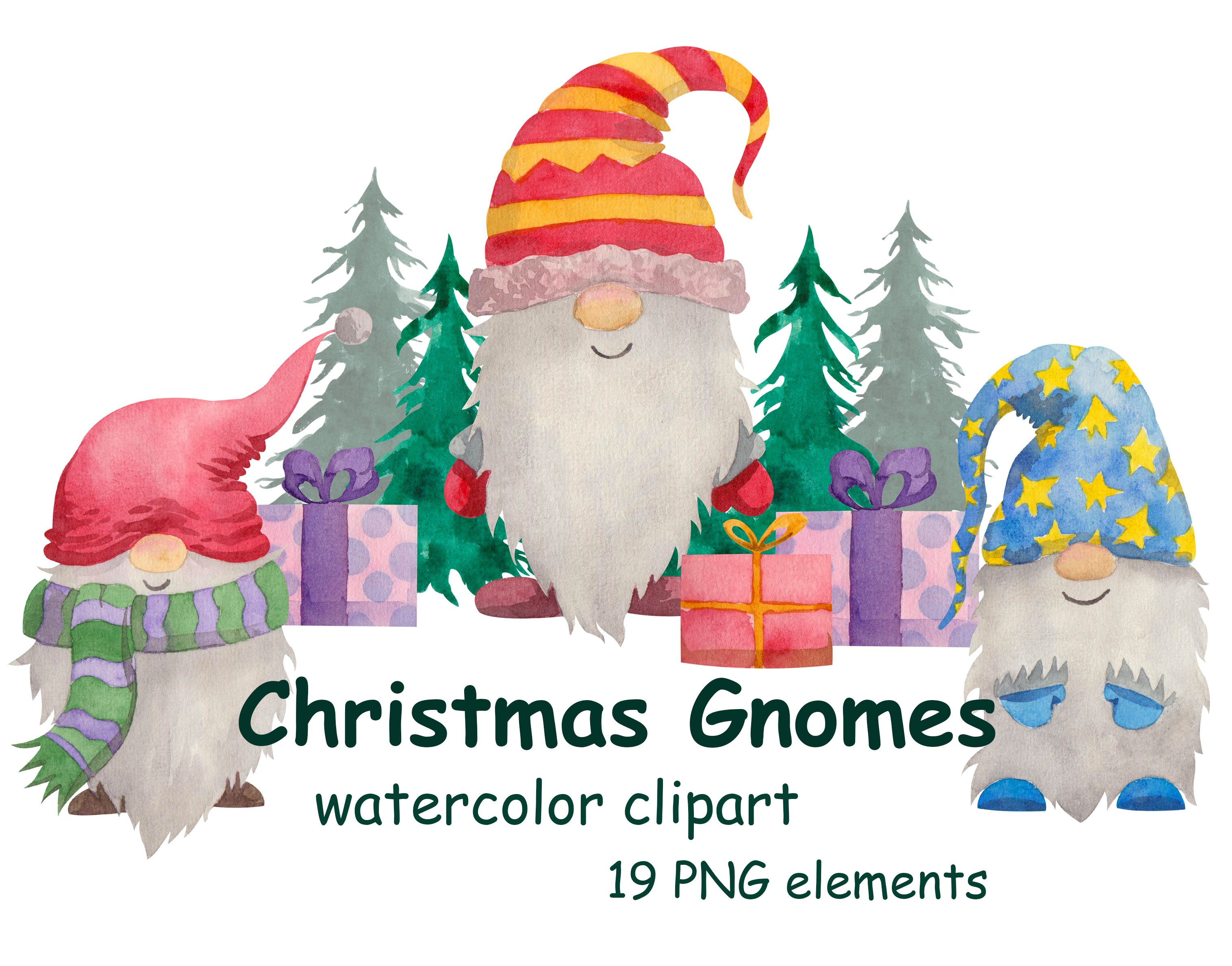 Watercolor Christmas gnomes (1660976)