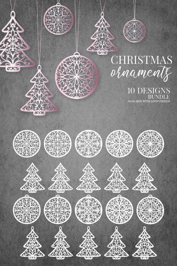 Christmas Ornaments Cut File Bundle