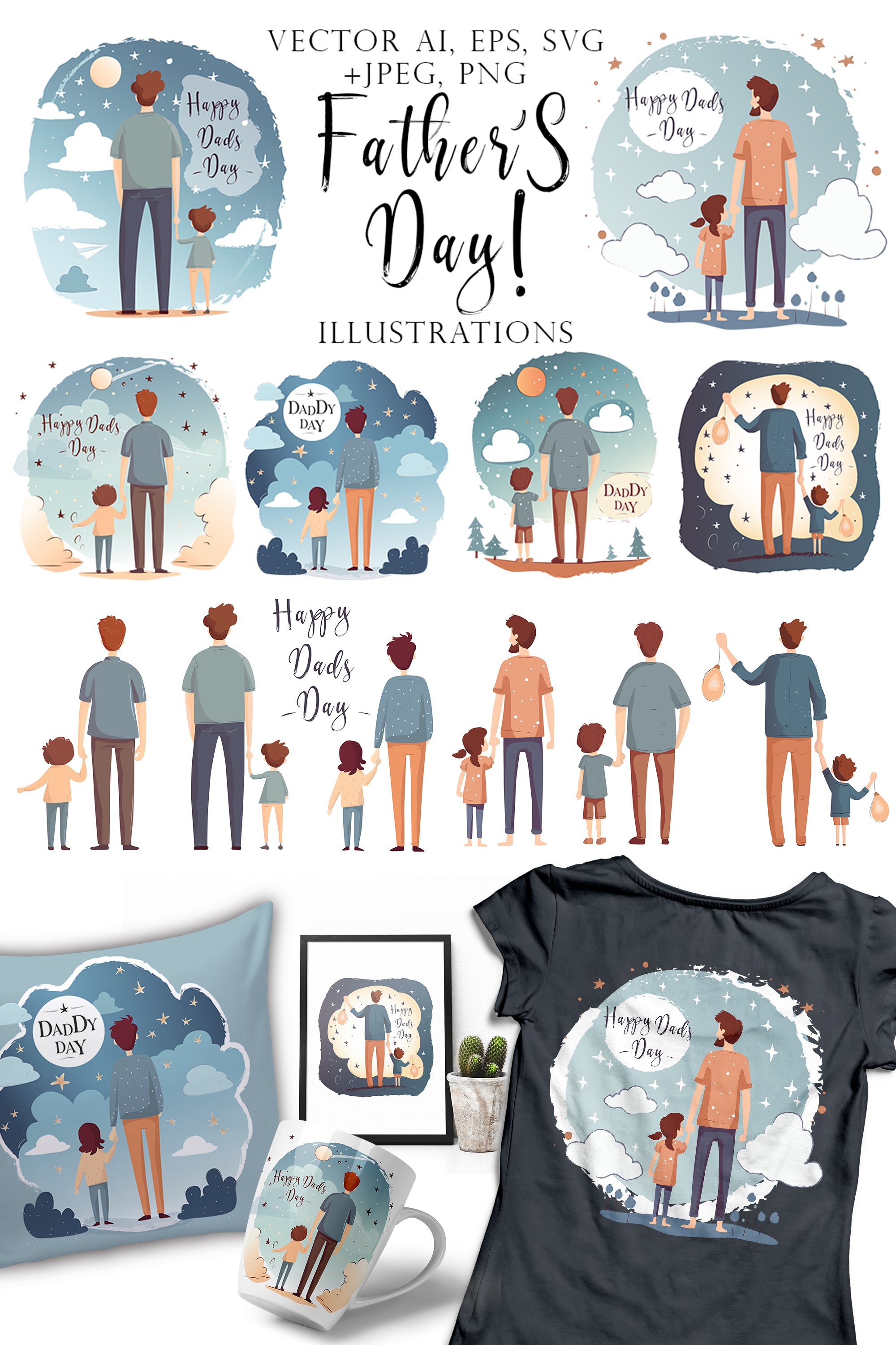 Father Day Vector Illustrations