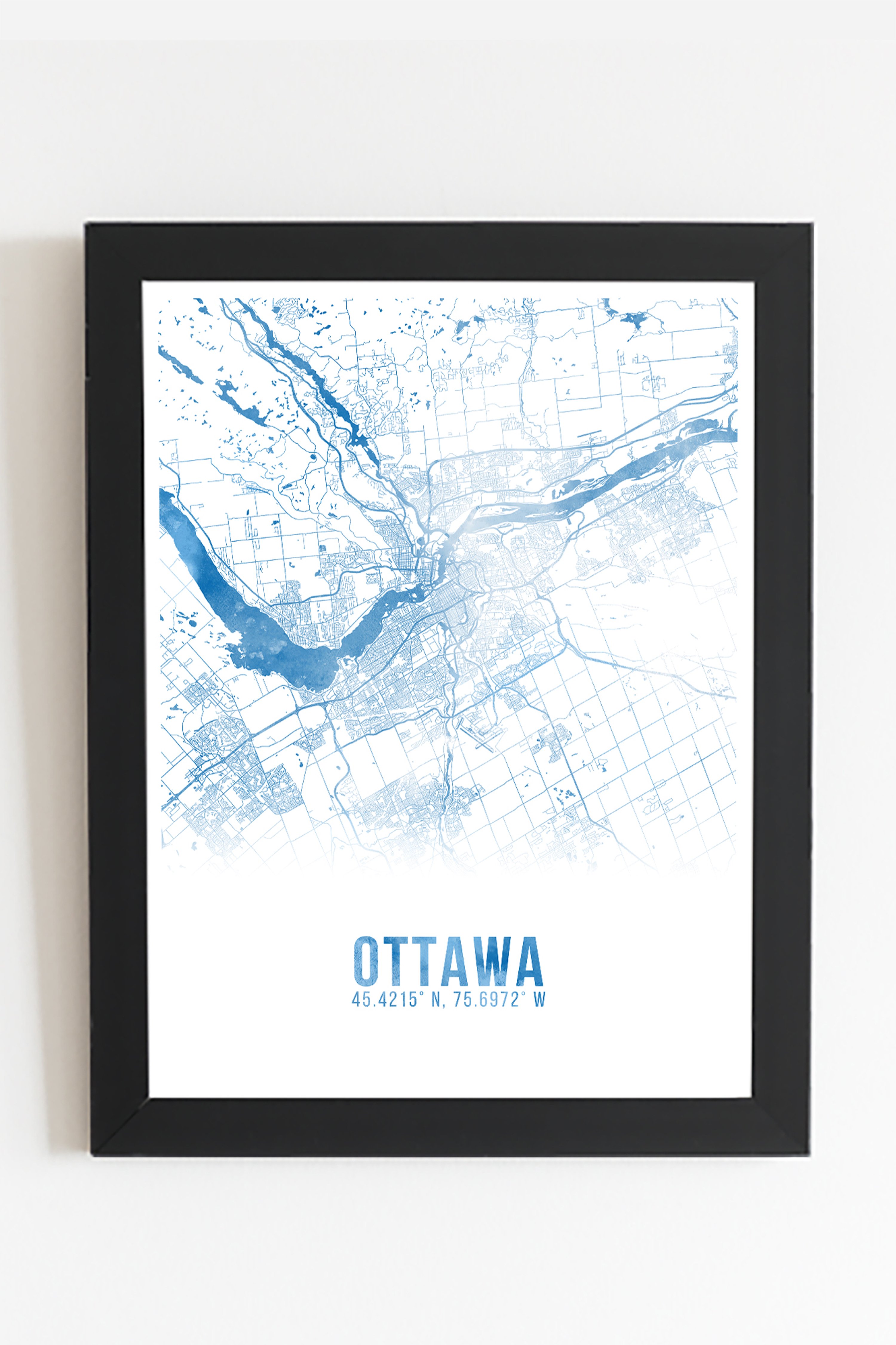 Ottawa Watercolor City Map Poster