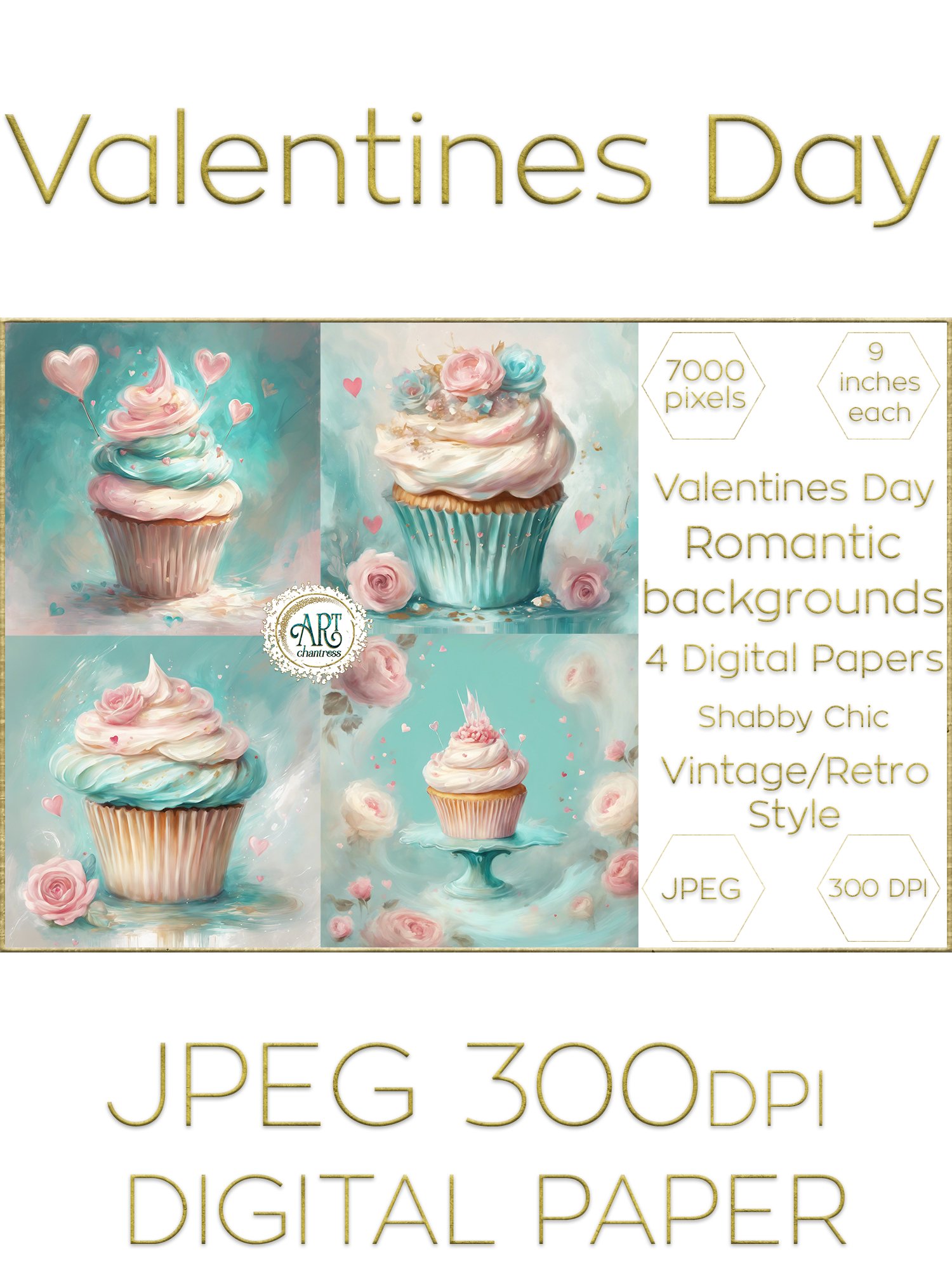Valentines Day Sweets Illustration Digital Papers (3176230)
