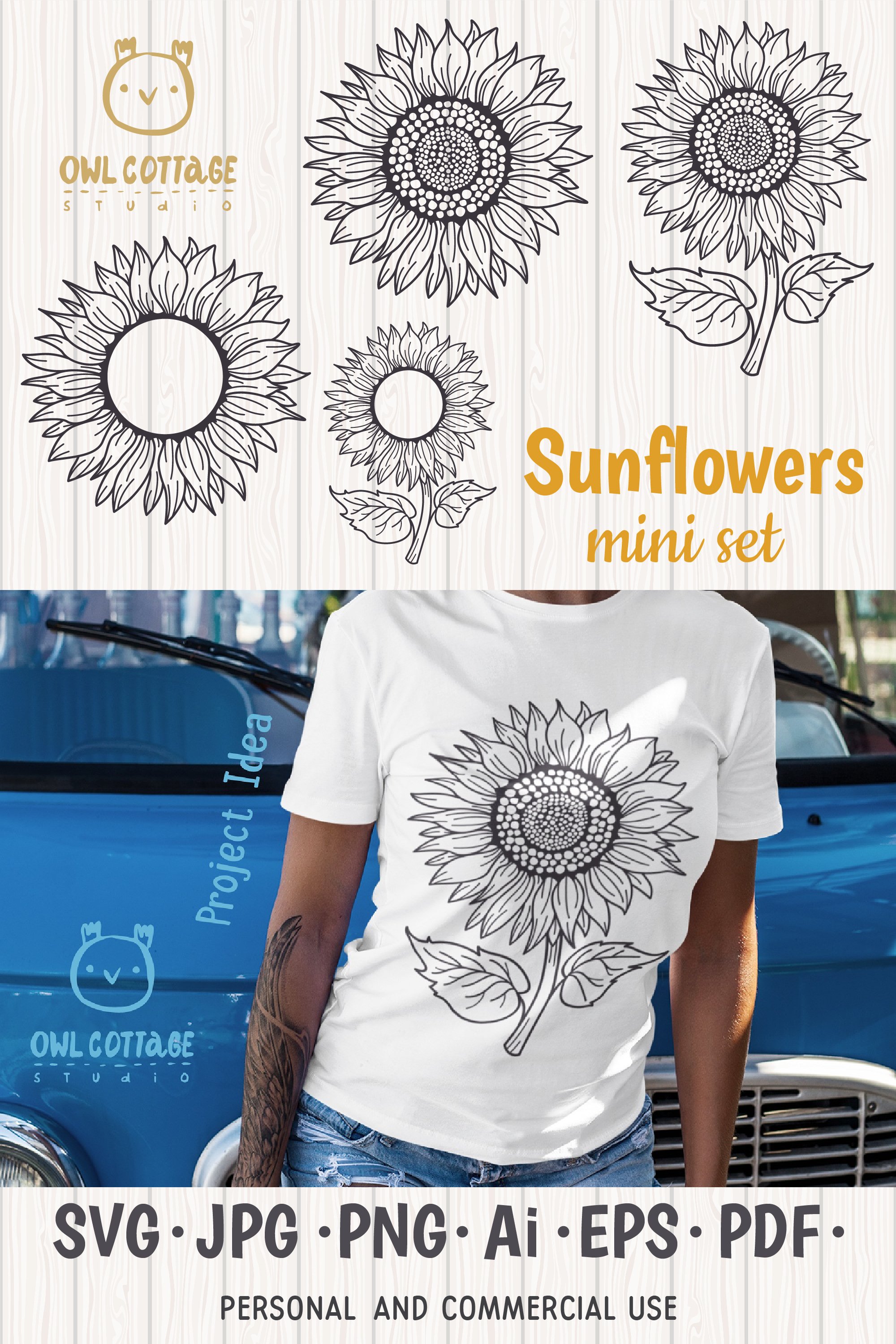 Sunflower Monograms svg, Sunflower mini bundle, (739262)