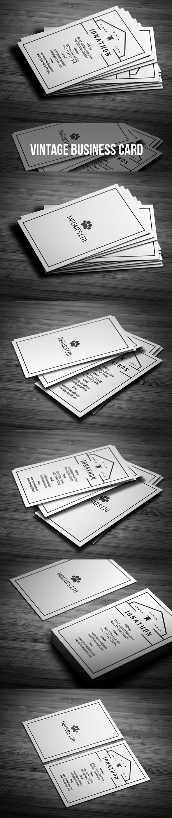 Minimal Vintage Retro Business Card Design