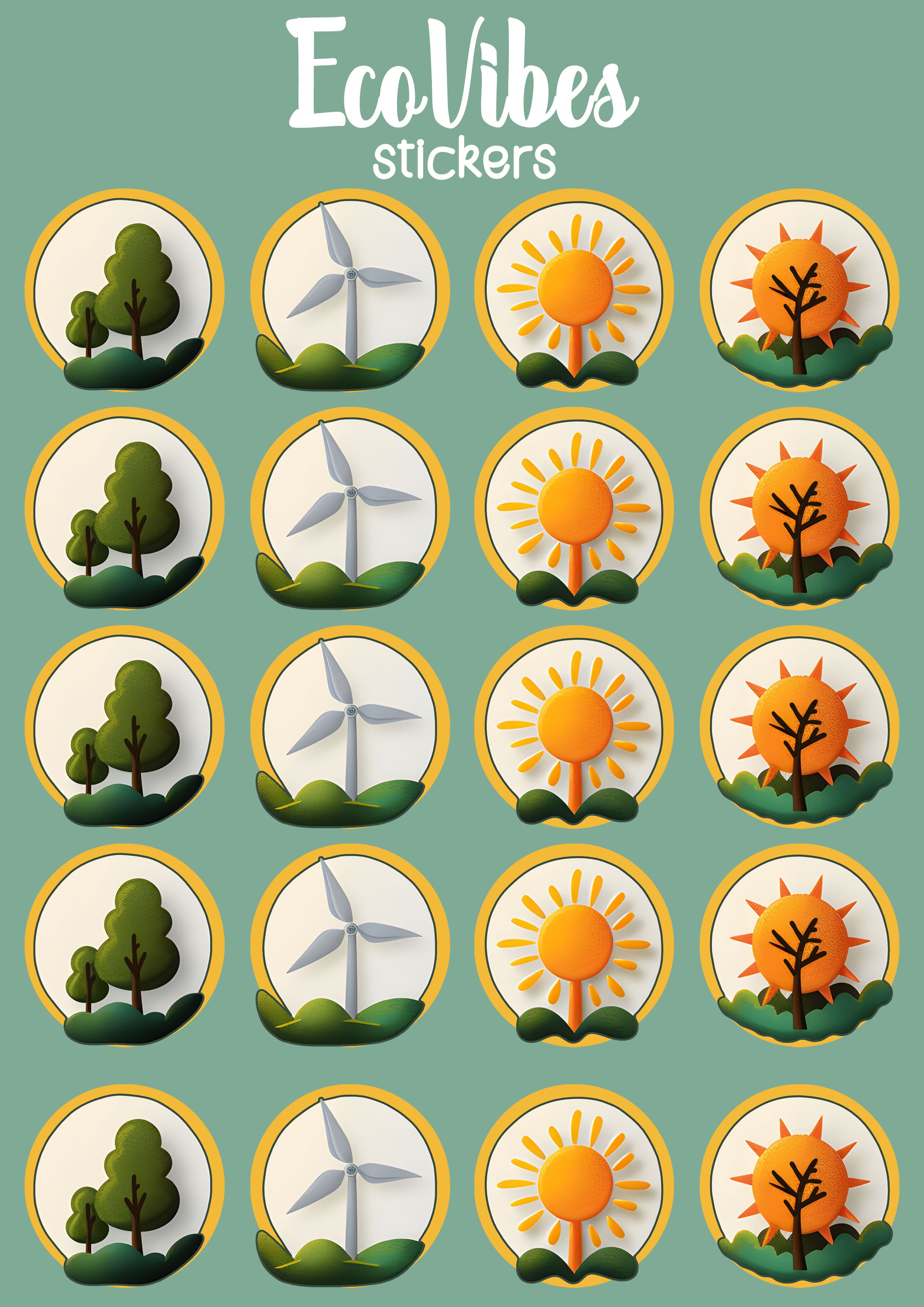 Green Energy Stickers |Png/Jpeg