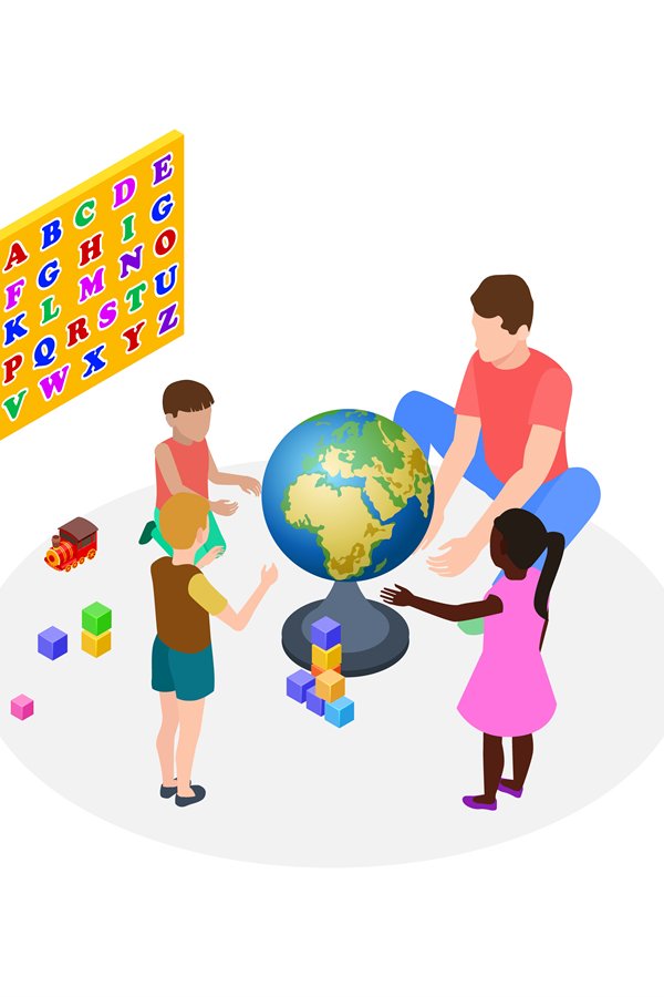 Children education. Teaching kids, preschoolers learning. Is