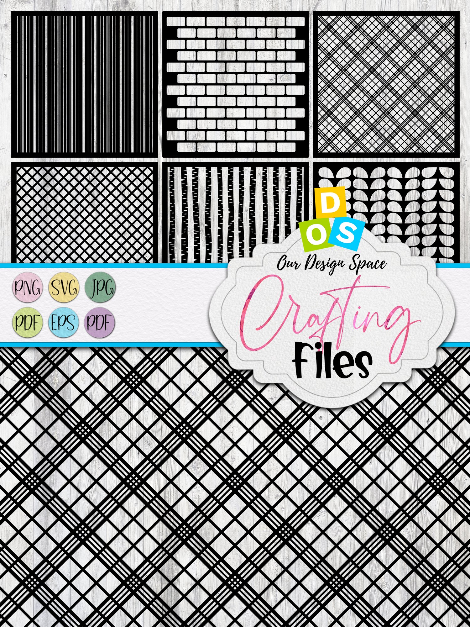 Stencils & Patterns 6 SVG, DXF, EPS, PDF, JPG and PNG files