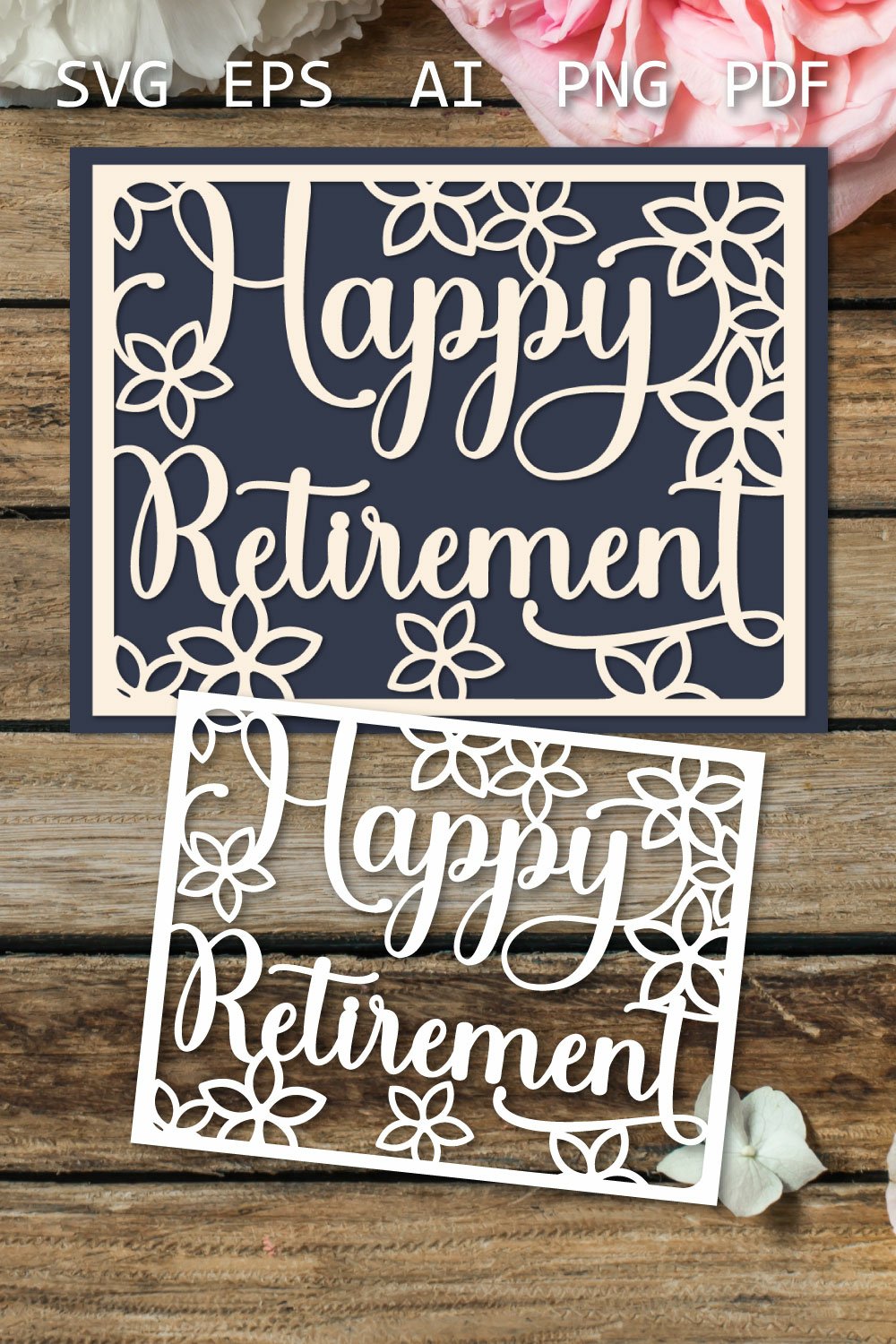 Retirement card, Paper cutting template | Retirement SVG