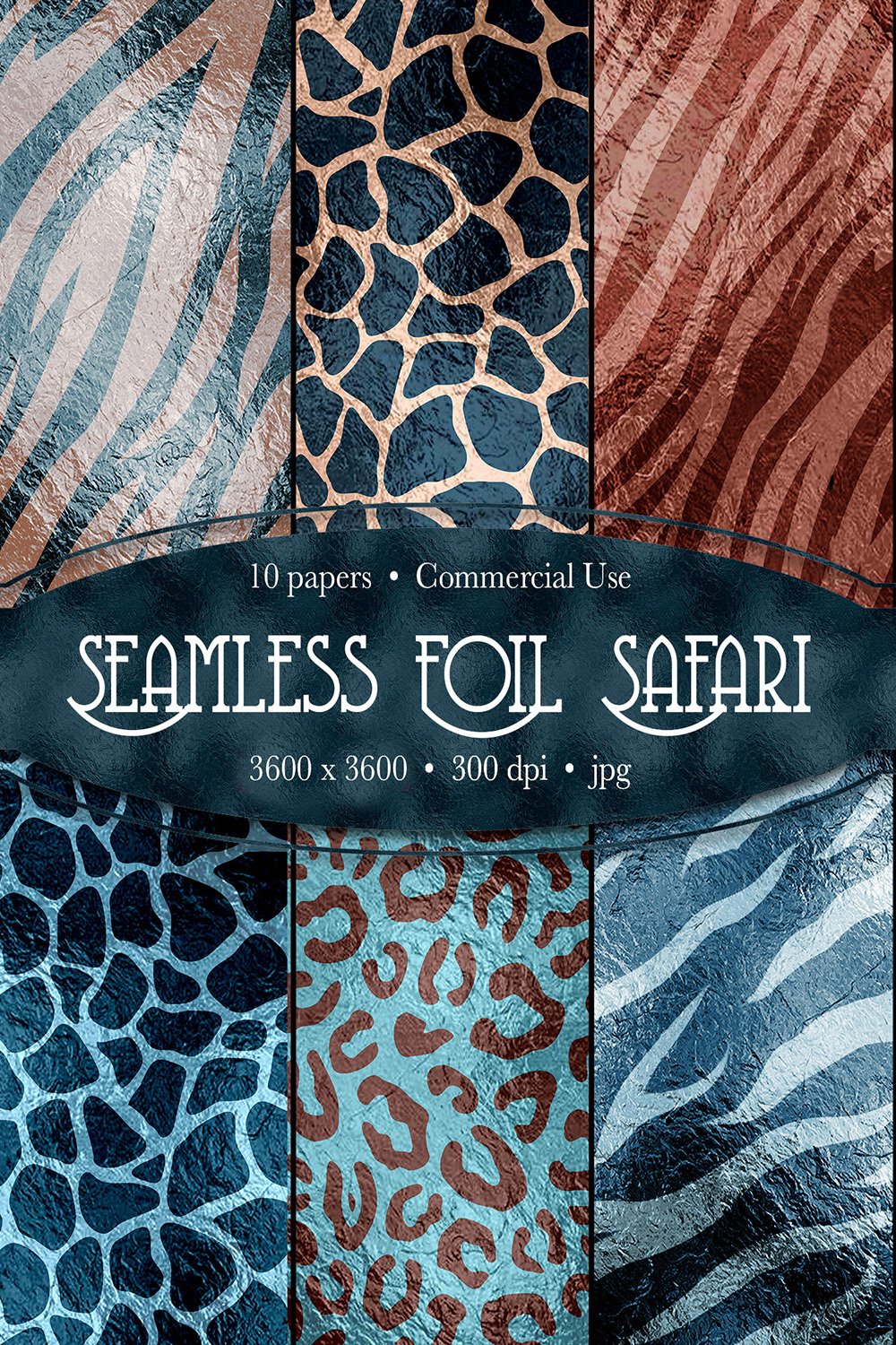 Seamless Safari Print Digital Paper - 10 Variations