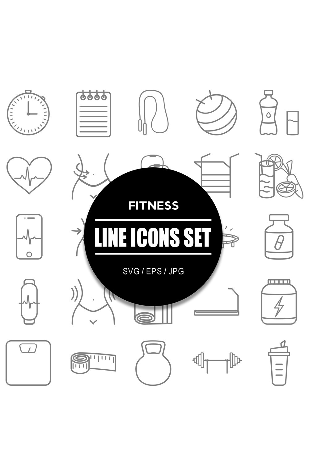 Fitness Line Icon Set