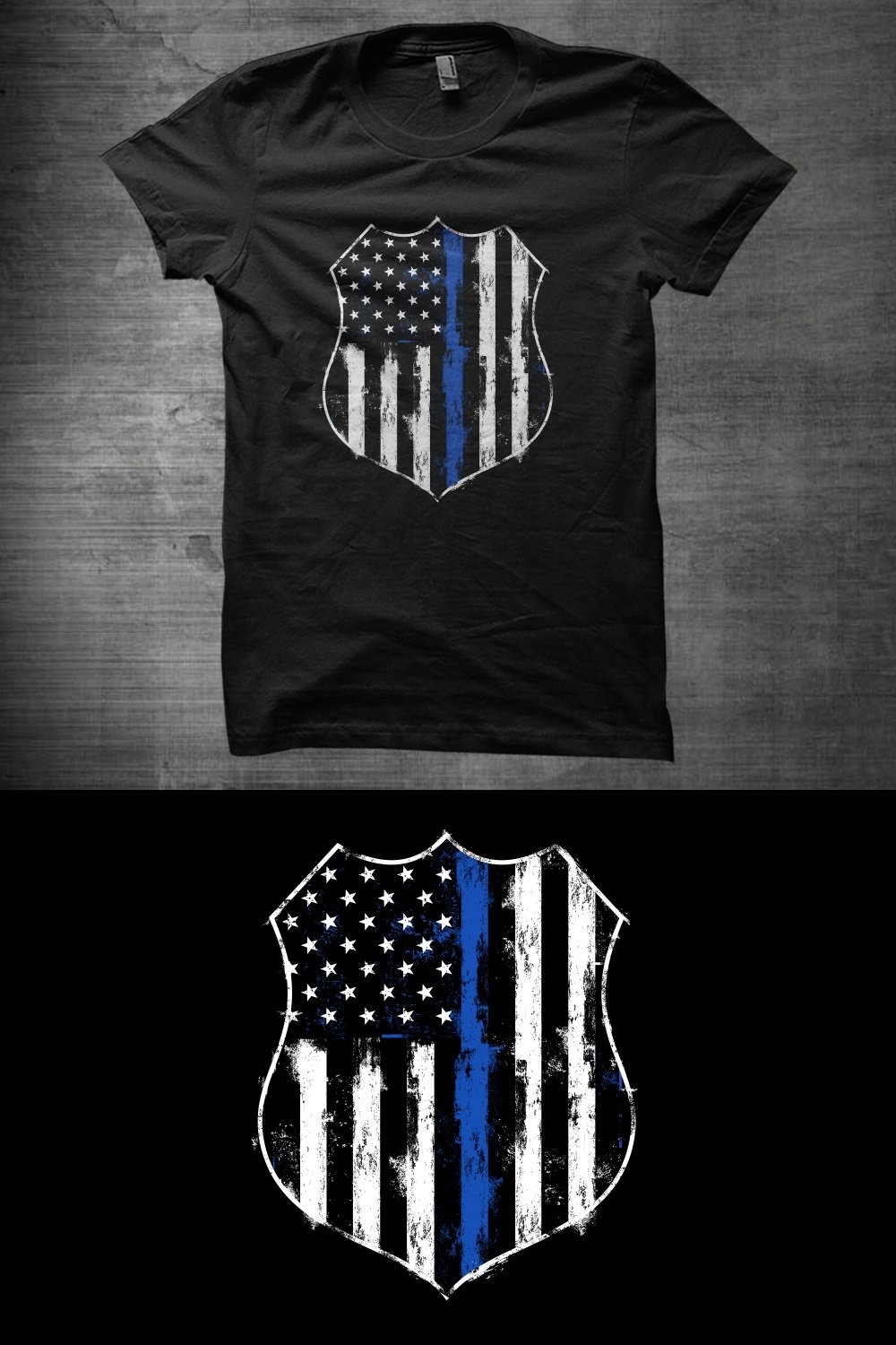American Police Flag Thin Blue Line Badge