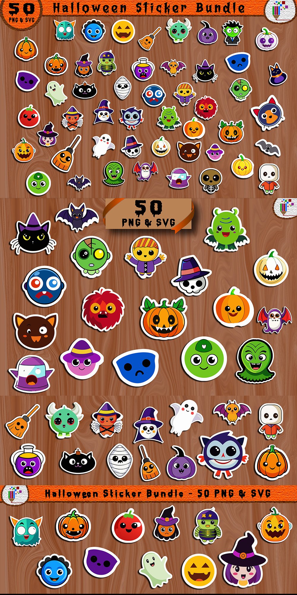 Halloween Sticker Bundle Printable Stickers Pack (4620587)