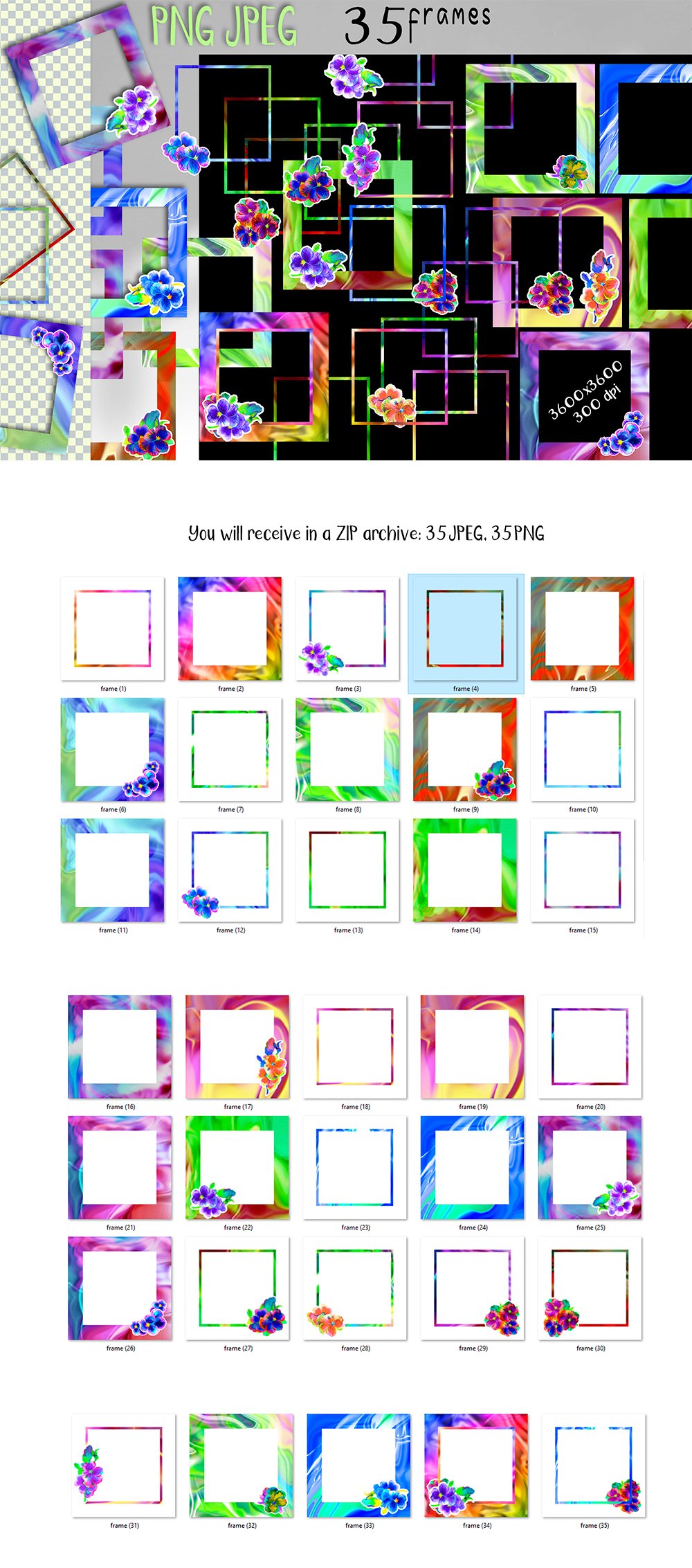 35 sublimation rectangular frames/Watercolor,flowers,marble