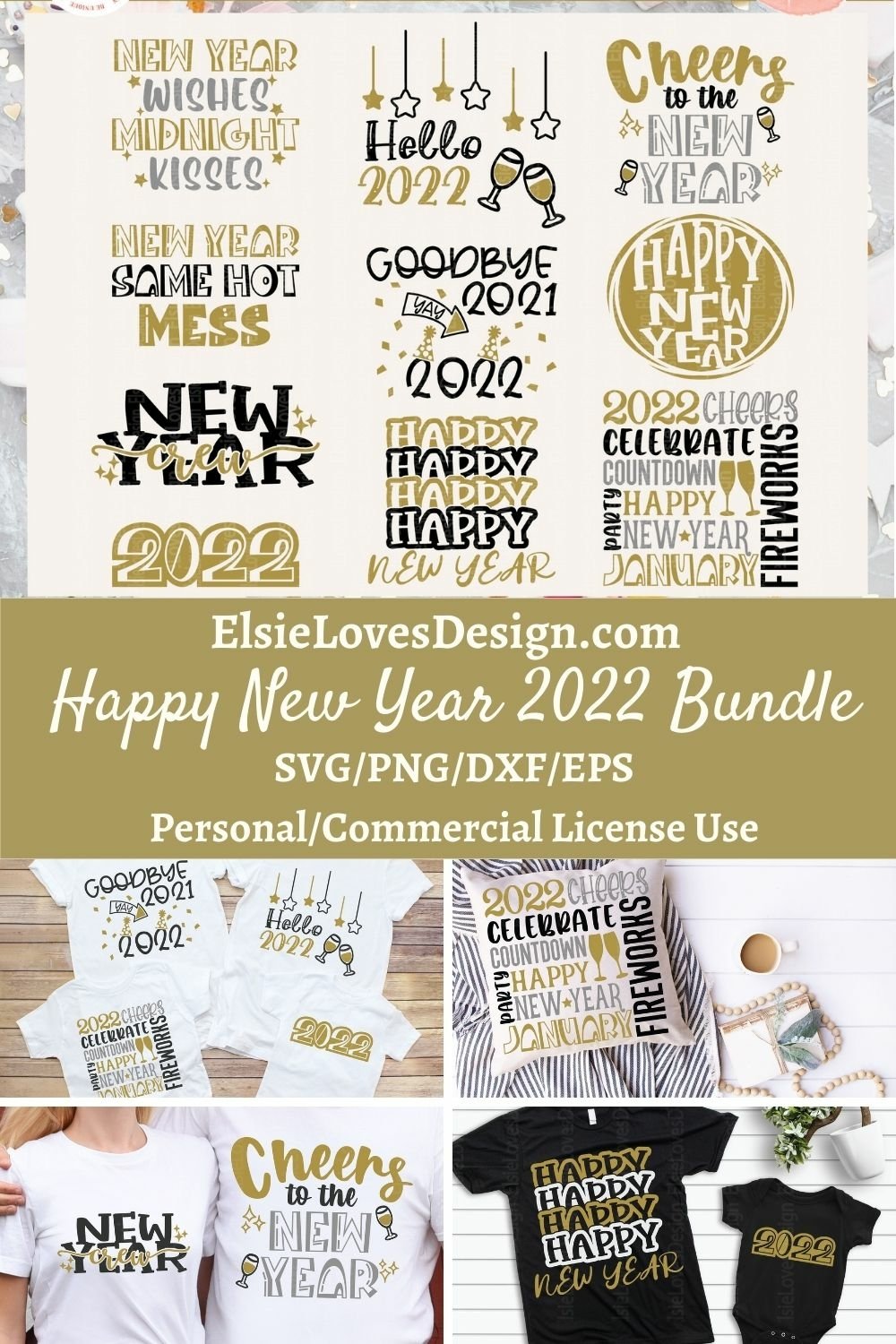 Happy New Year 2022 Bundle SVG Cut Files
