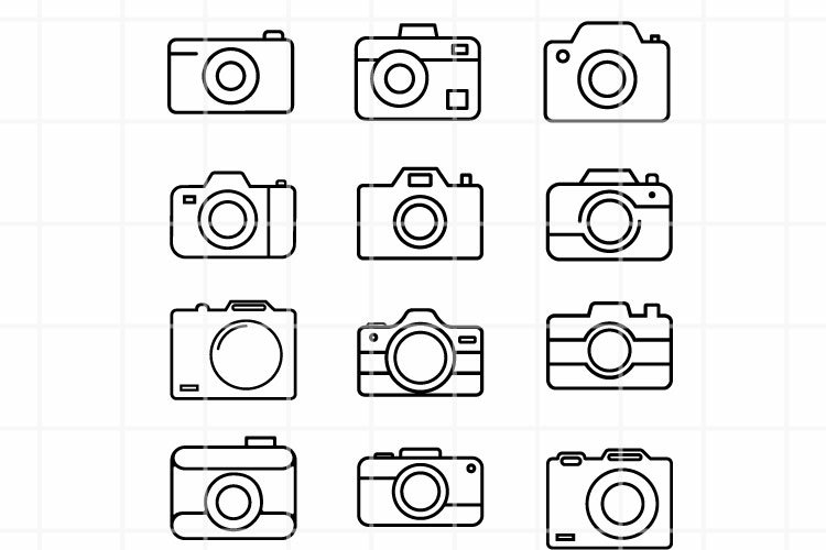 Camera SVG. Photography clipart. Camera cutting set.