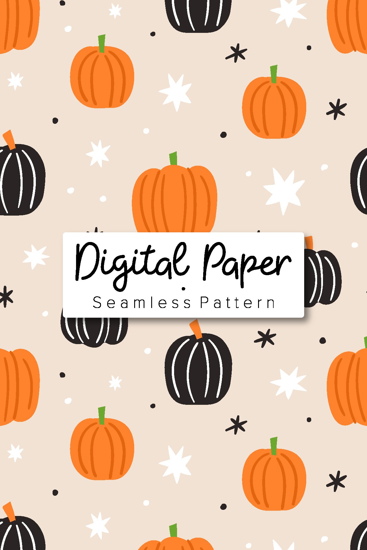 Pumpkin seamless pattern. Pumkin digital paper