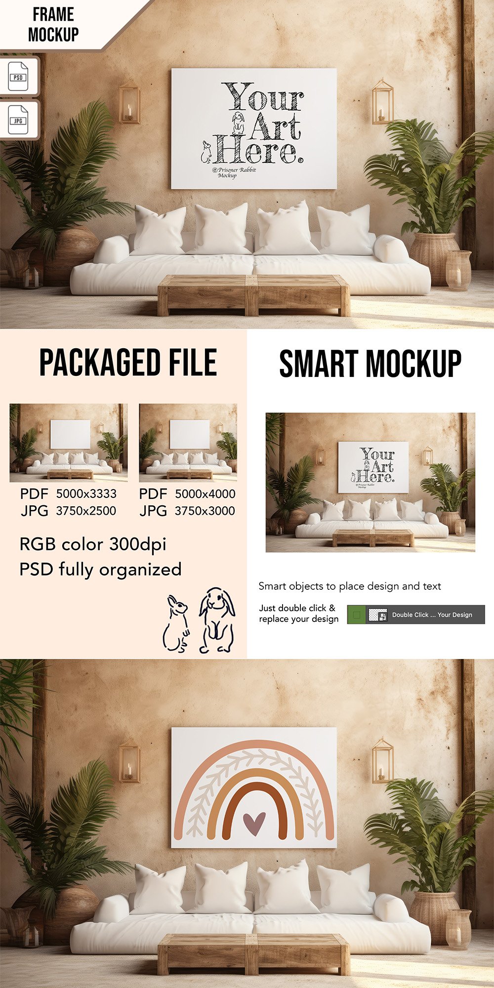 Frame Smart Mockup PSD & JPG Template Graphic (3048661)