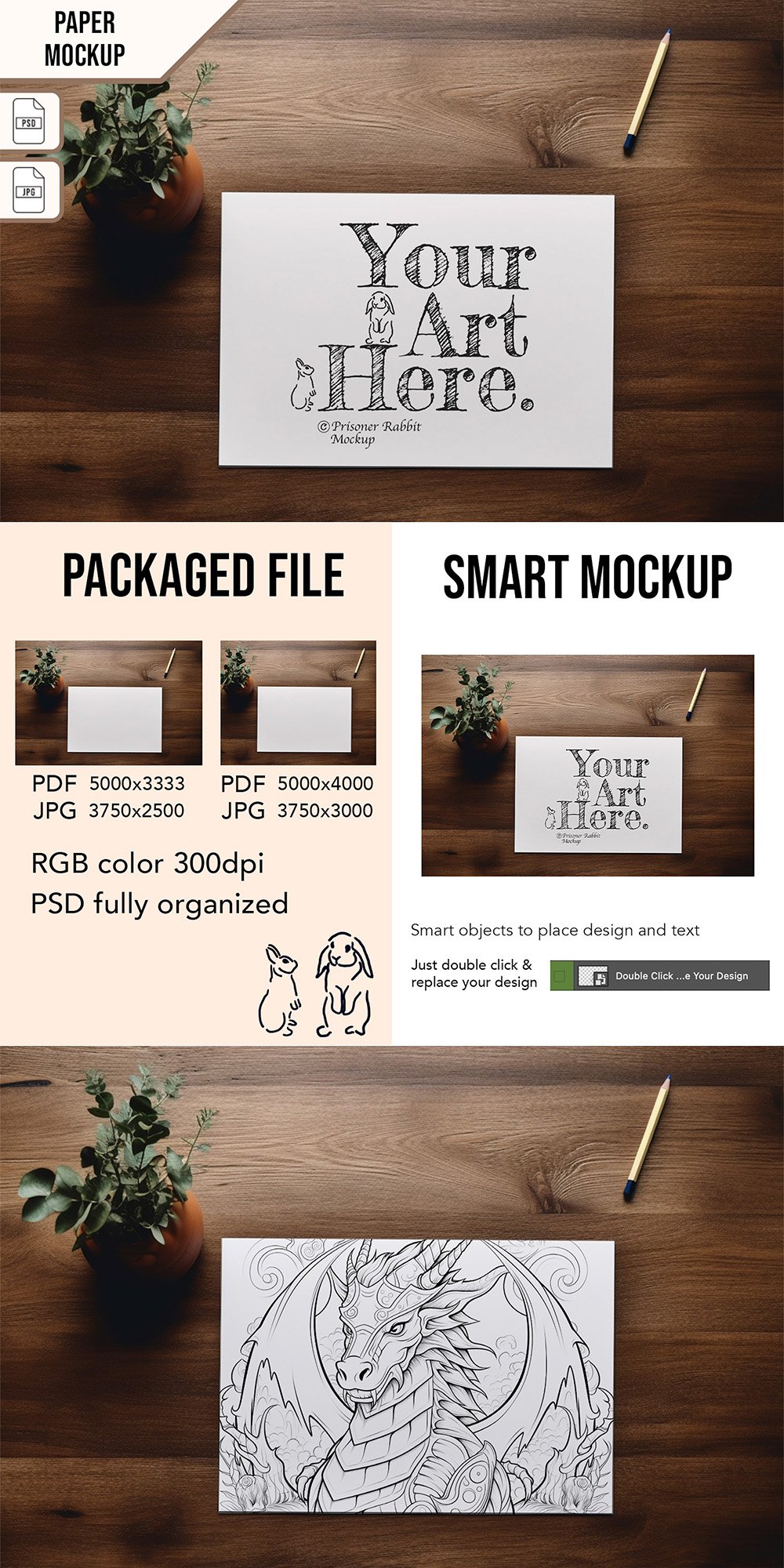 Sketch Pad Drawing Smart Mockup PSD & JPG Template (2773684)