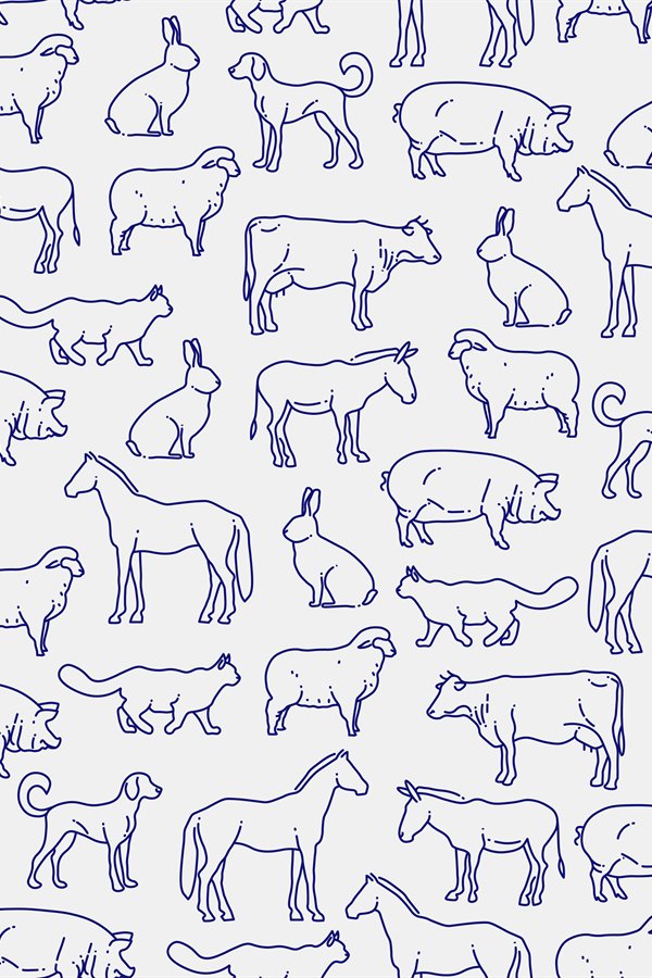 Popular farm animals seamless pattern