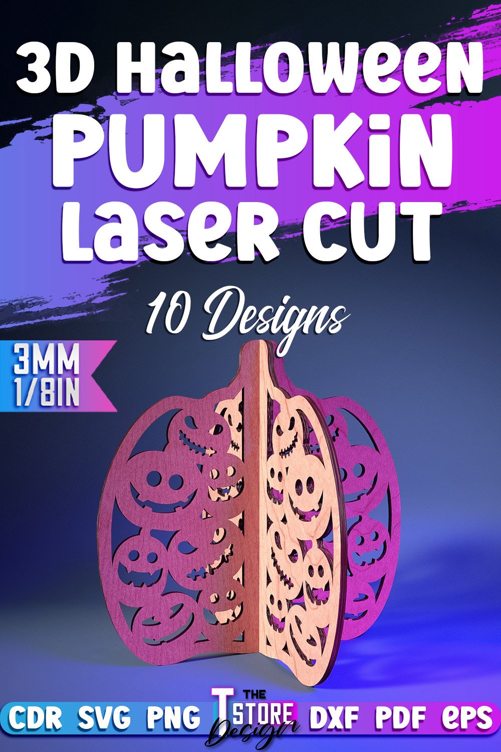 3D Halloween Pumpkin Laser Cut SVG | Pumpkin Laser (2683477)