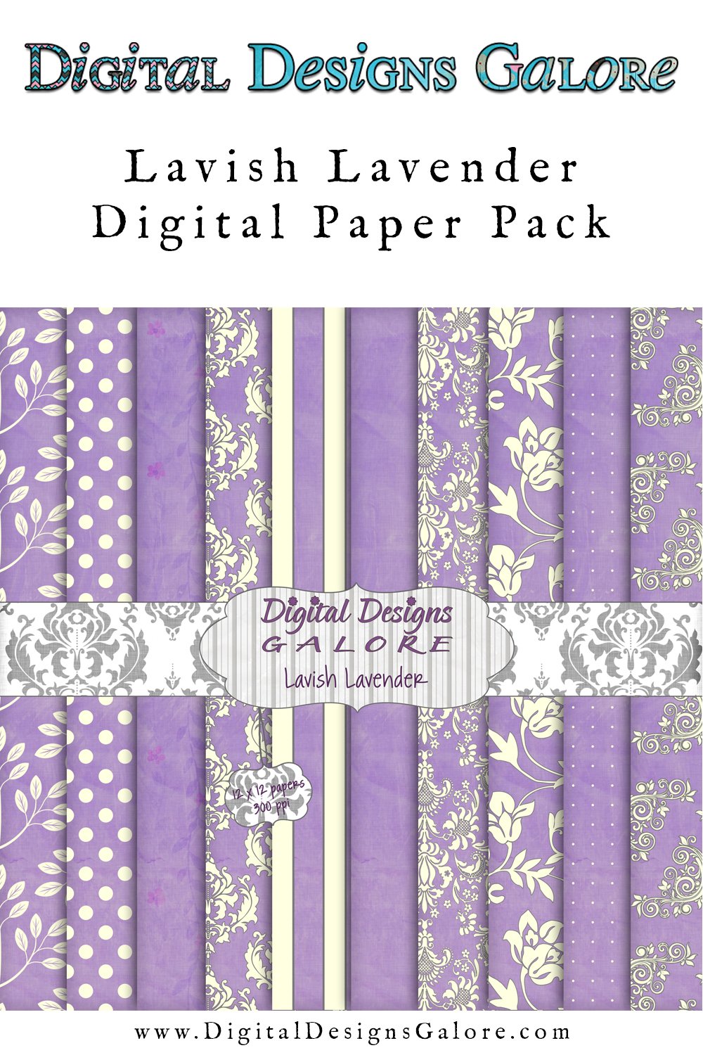 Lavish Lavender Digital Paper Pack |10 Digital Craft Papers