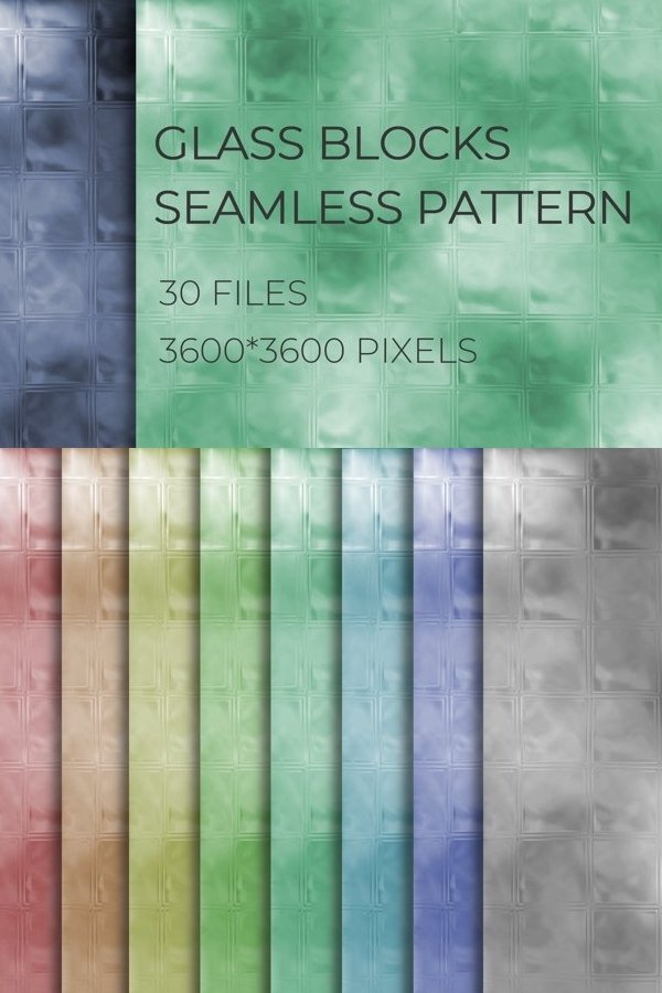 30 GLASS BLOCKS SEAMLESS PATTERNS