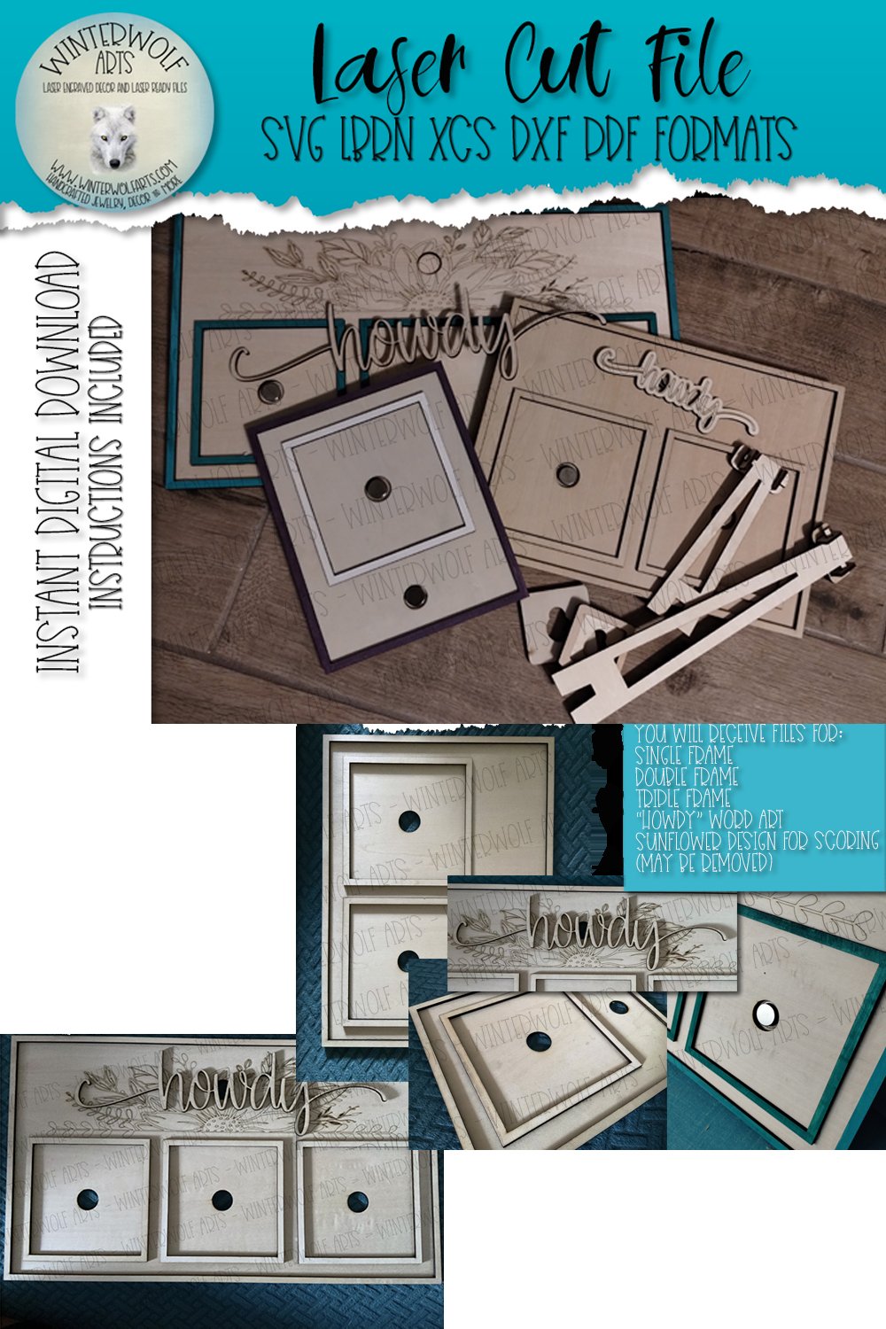 Interchangeable Standing or Hanging Laser Frame Bundle