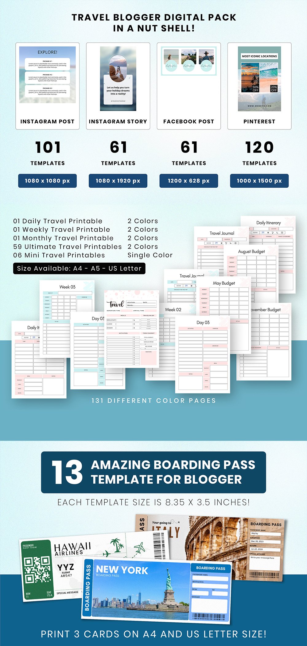 Travel Social Media And Printable Bundle