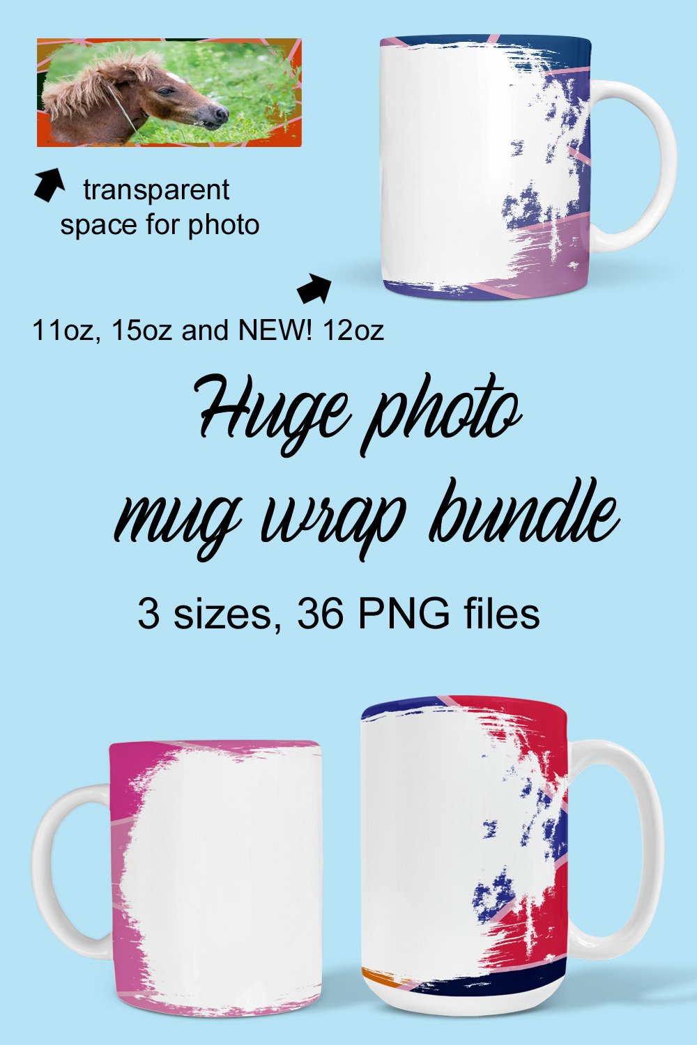 Huge photo mug wrap bundle