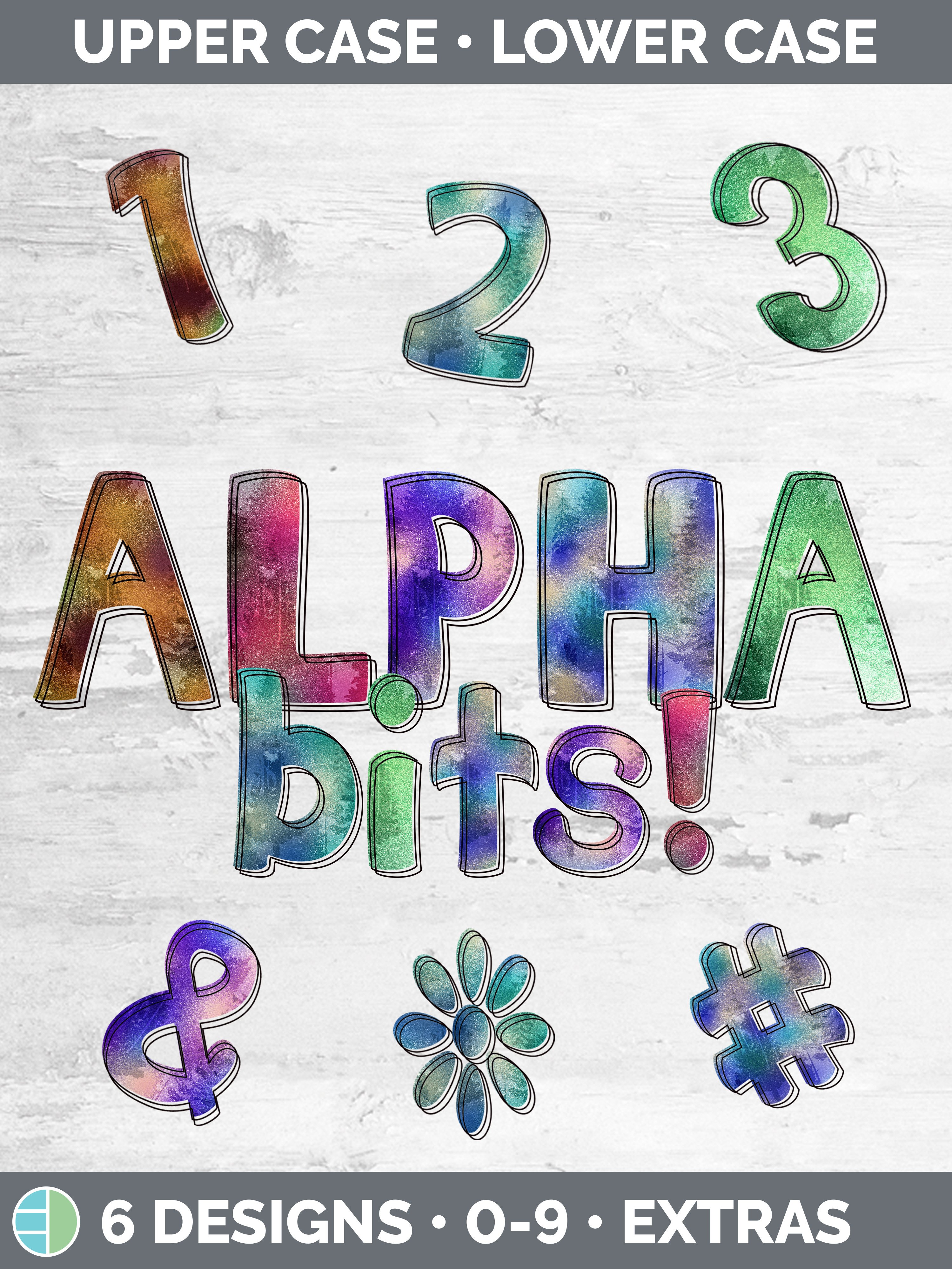 Botanical Alpha Doodle | Sublimation Alphabet Set PNG