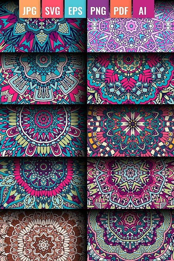 Abstract Boho Festival Mandala Seamless Pattern (1224666)
