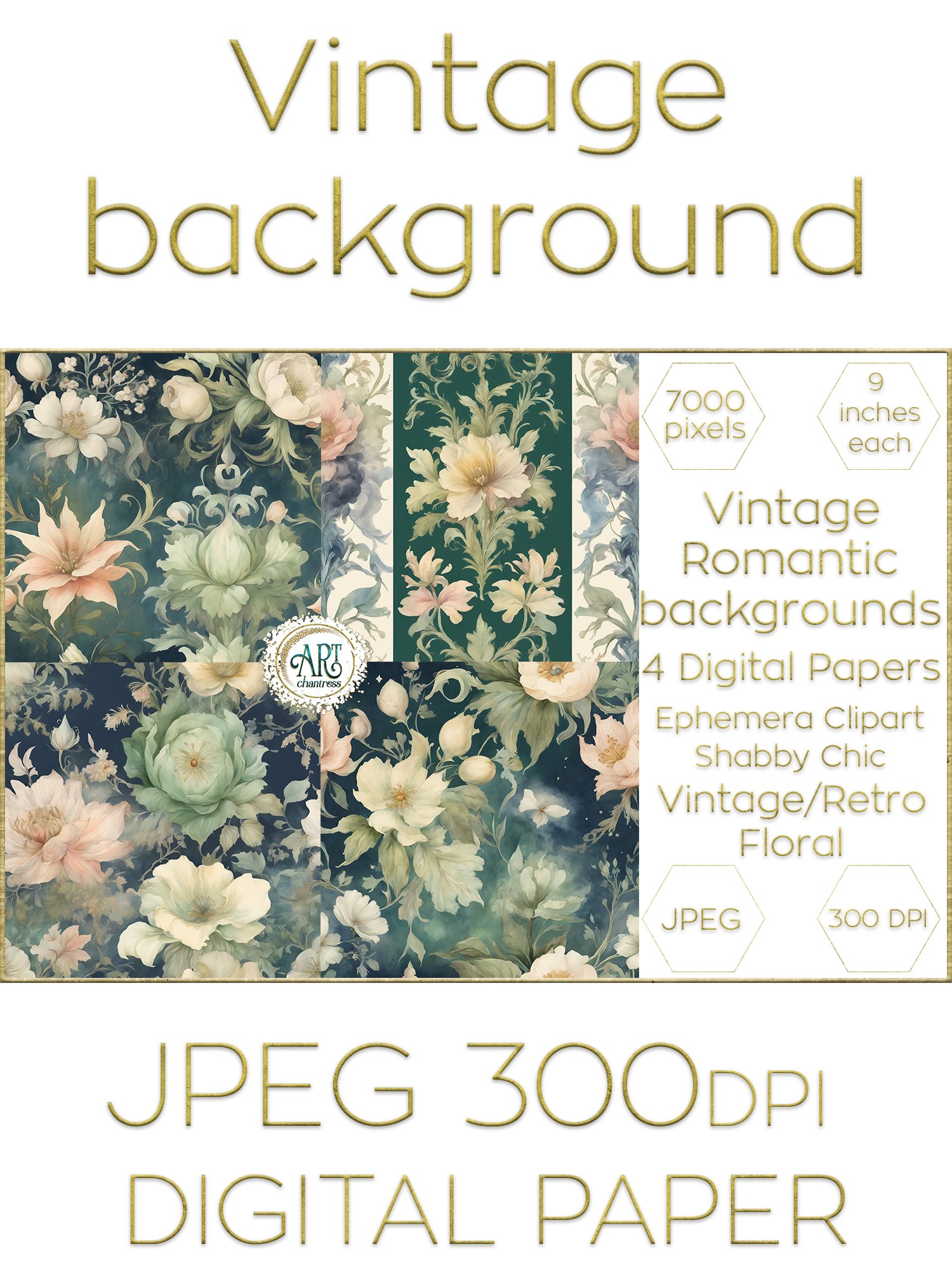 Vintage Classic digital papers Bohemian Floral (3105112)