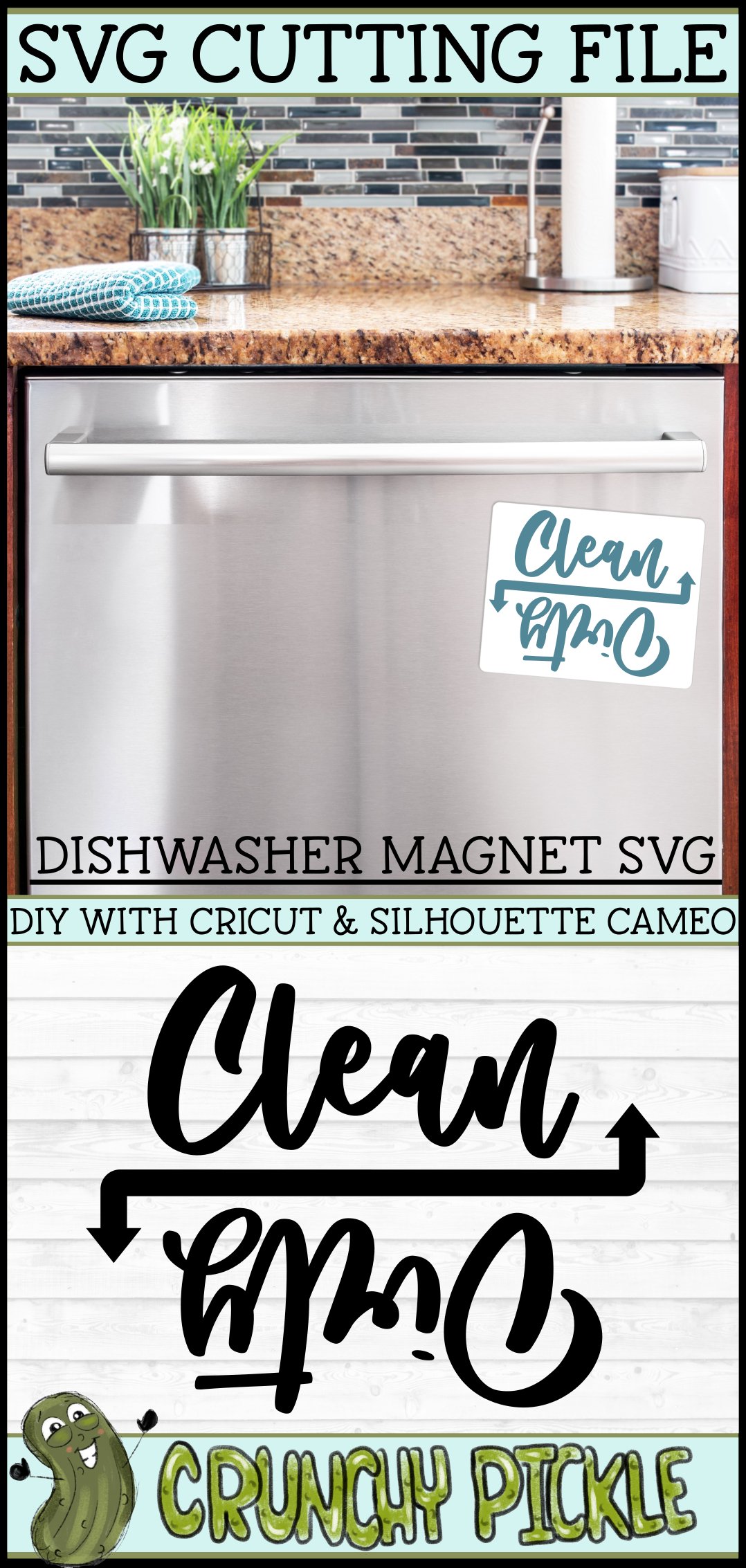 Dirty Clean Dishes, Dishwasher Kitchen SVG File