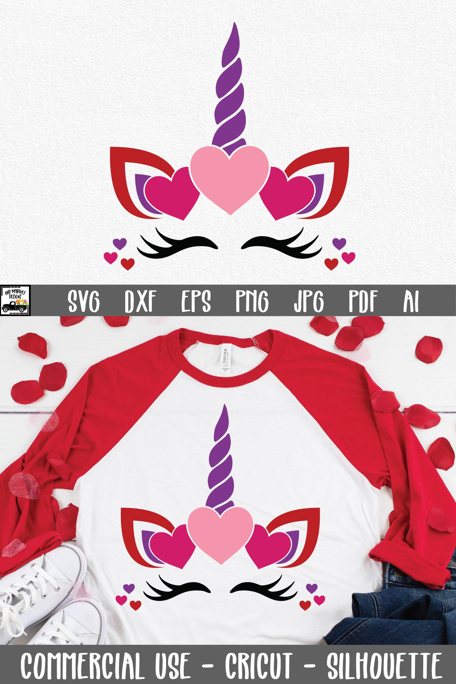 Valentine Unicorn SVG File (1006874)