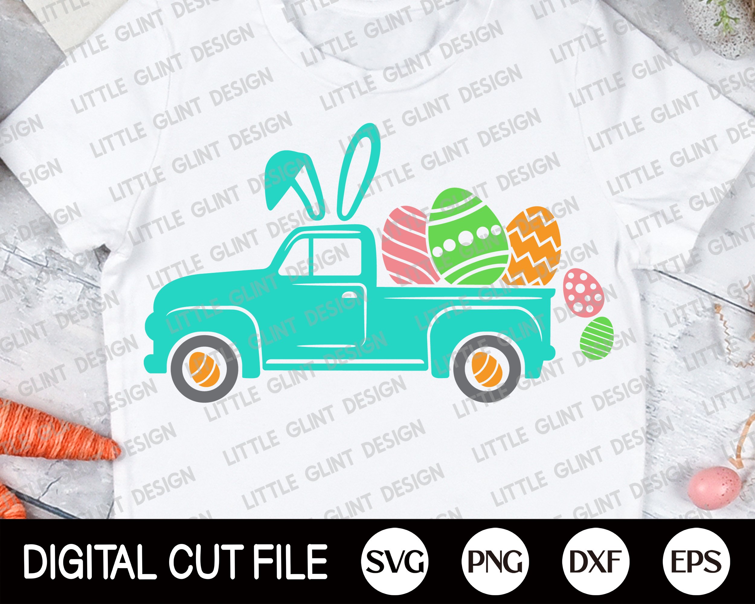 Svg Easter, Happy Easter Bunny Svg, Easter Truck Egg Svg