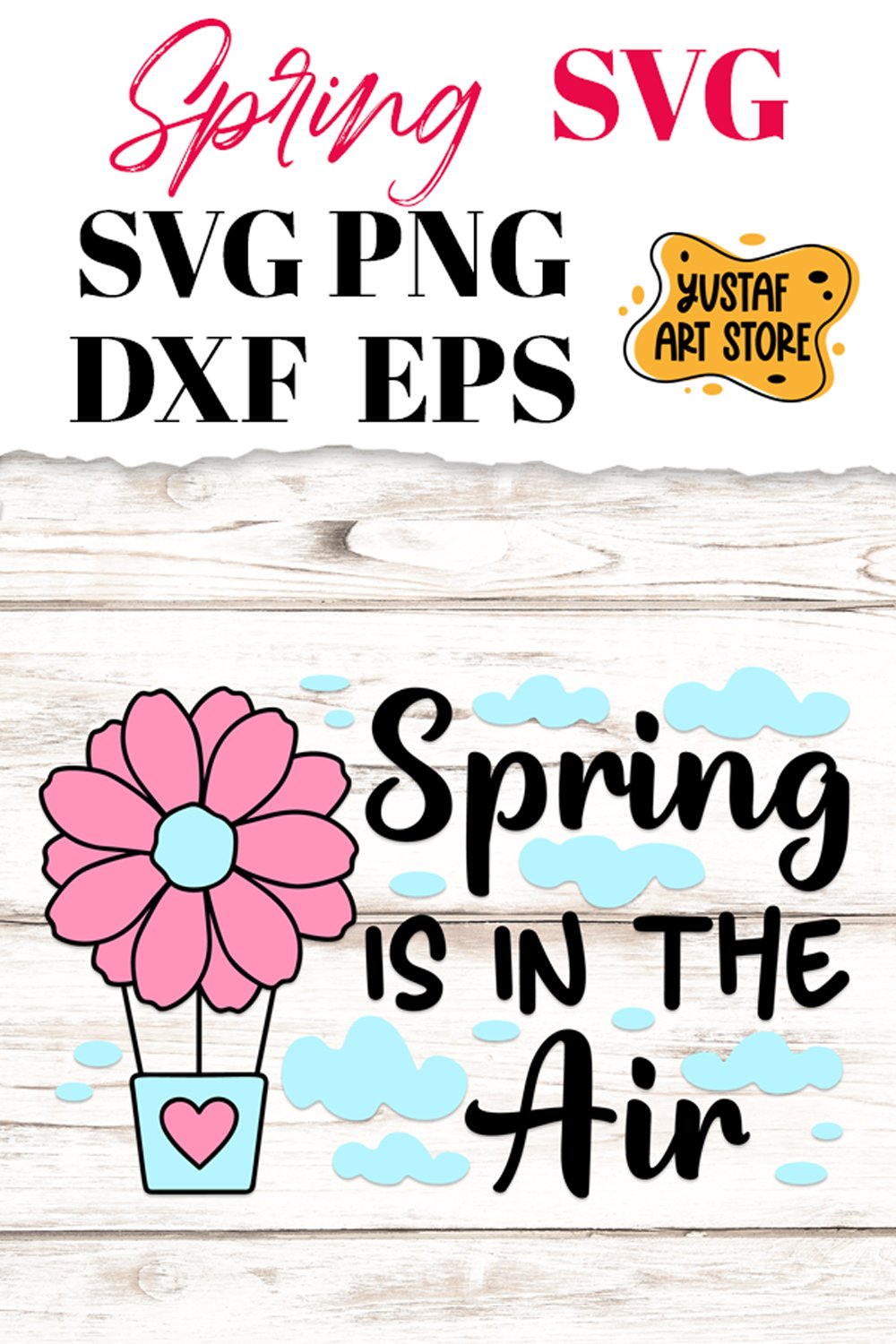 Spring SVG flower hot air balloon "Spring is in the Air"