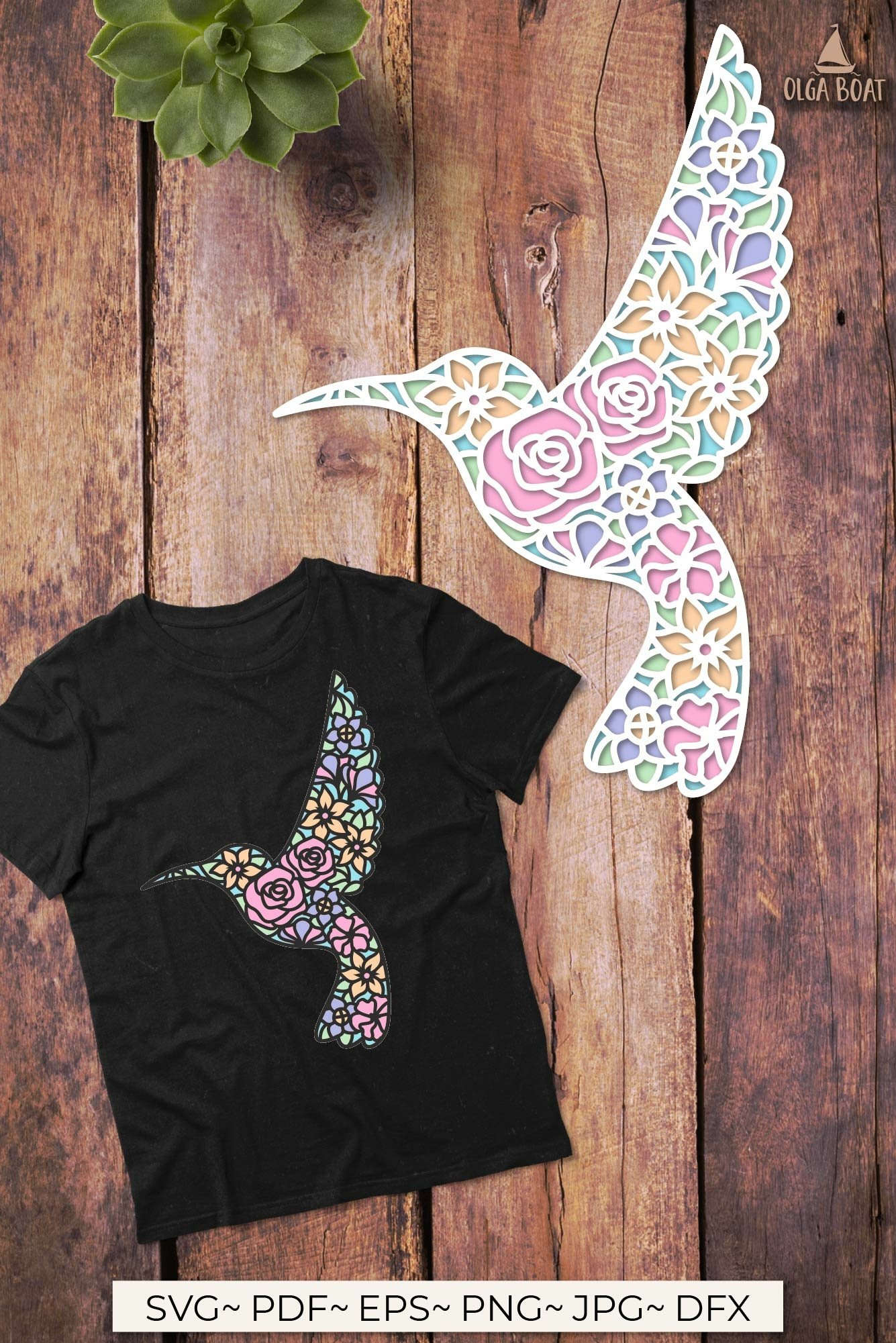3d hummingbird svg Bird layered papercut