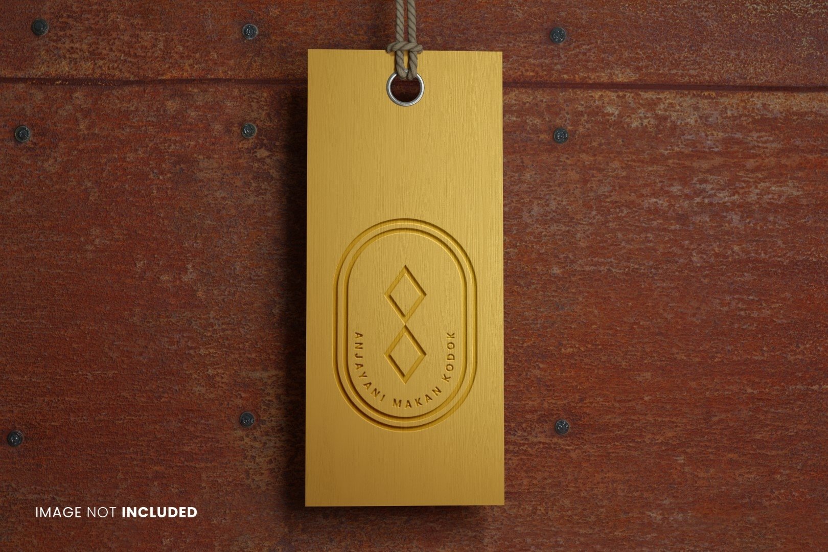label tag gold logo mockup psd