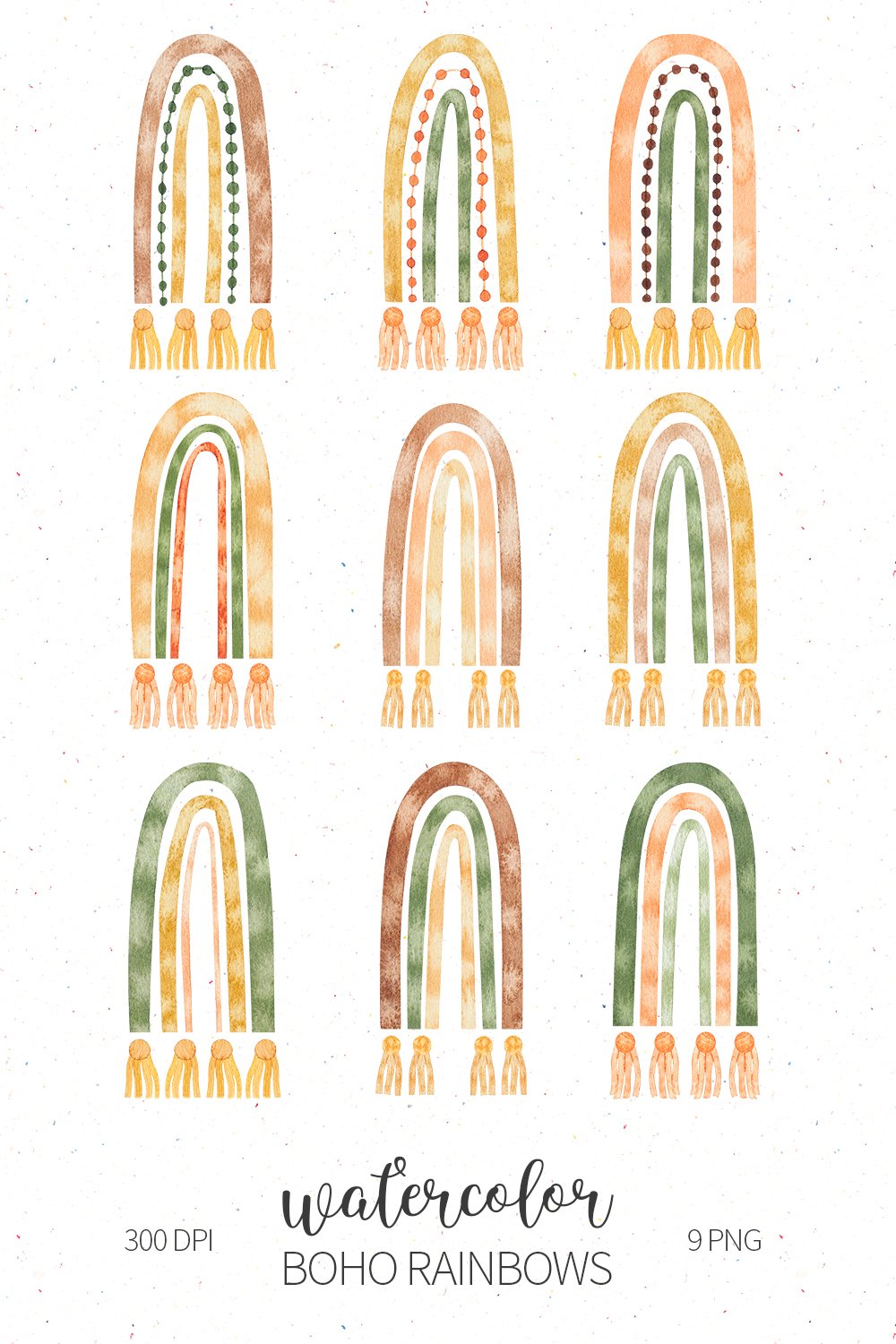 Watercolor Boho Rainbows clipart (1227075)