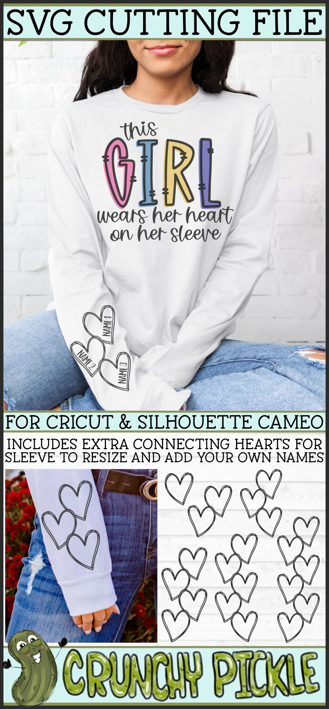 This Girl Wears Her Heart on Her Sleeve SVG File
