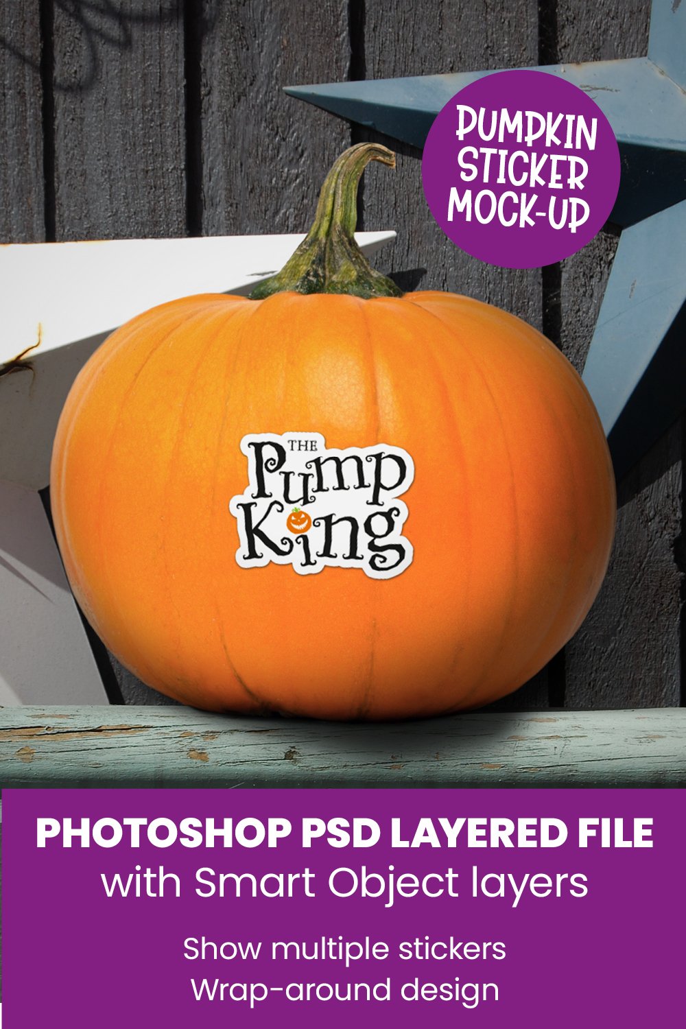 Halloween Pumpkin Sticker Mockup | Halloween Mockup