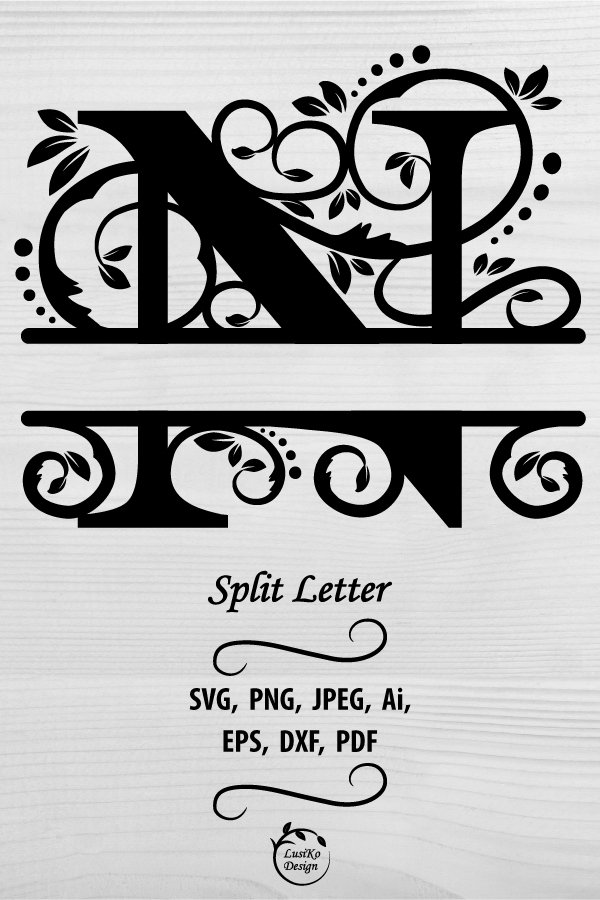 Split monogram letter N. Family monogram logo design