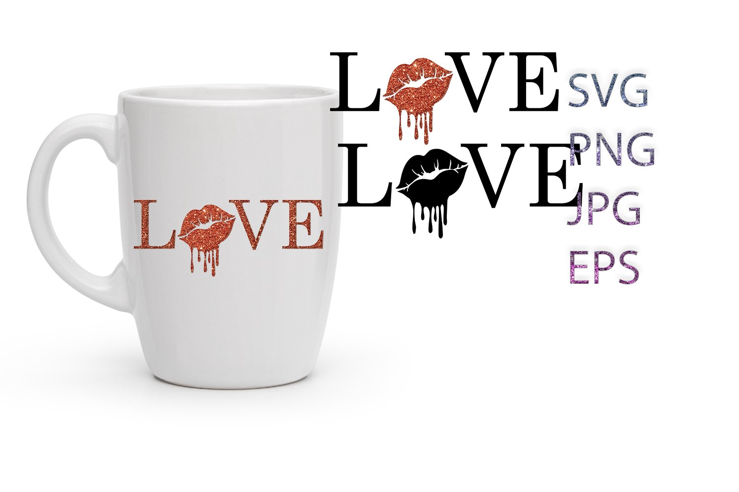 Valentines SVG, lips LOVE