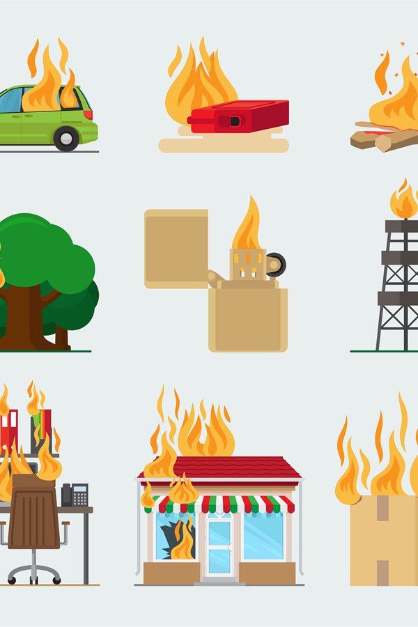 Fire risk icons